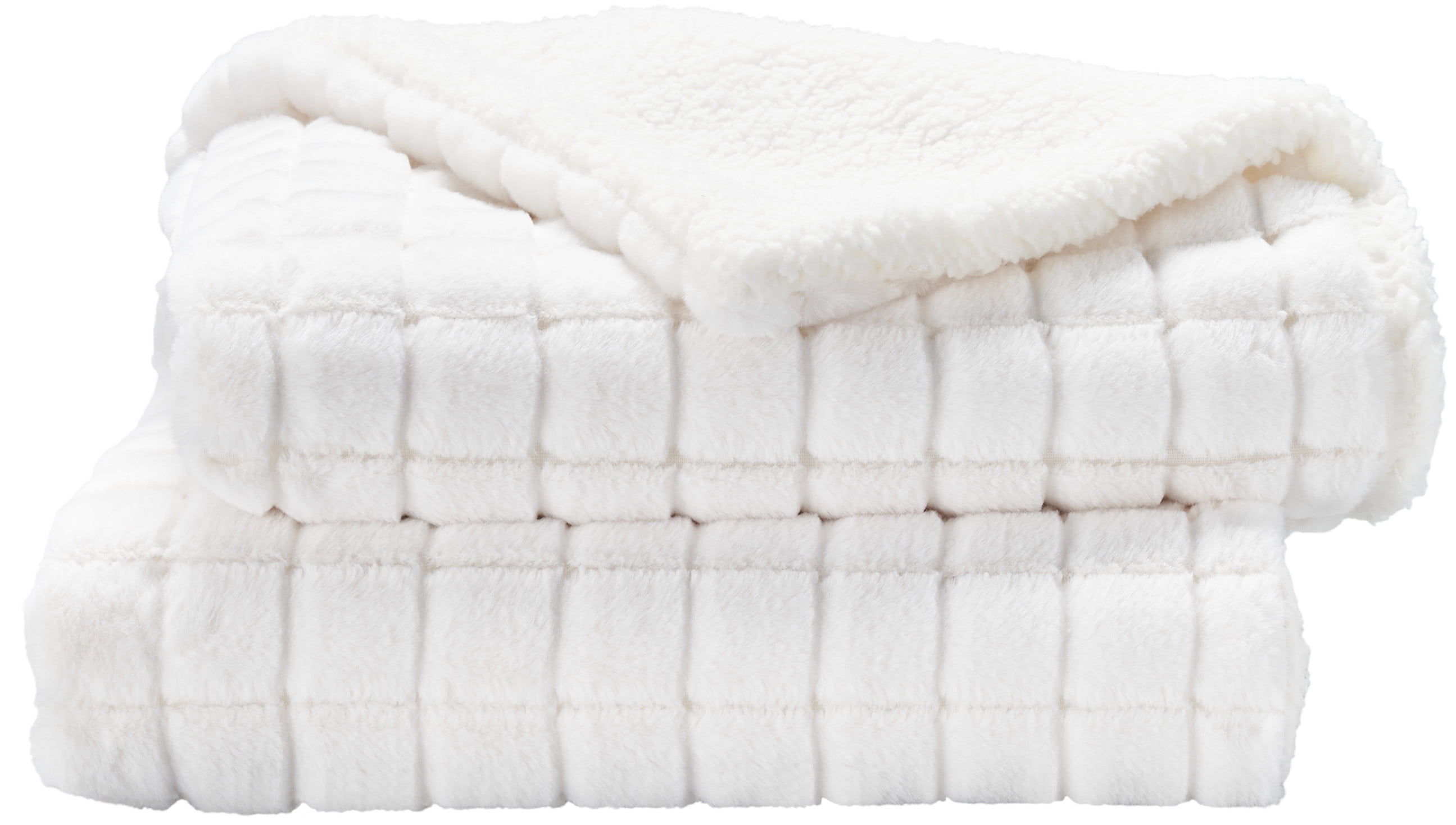 Waverly Indoor Plw Faux Rabbit Square White 50" x 60" Throw - Walmart.com