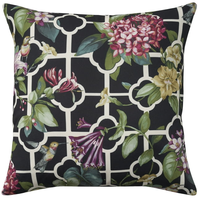 Waverly Indoor Plw Treillage Black 18" x 18" Throw Pillow - Walmart.com