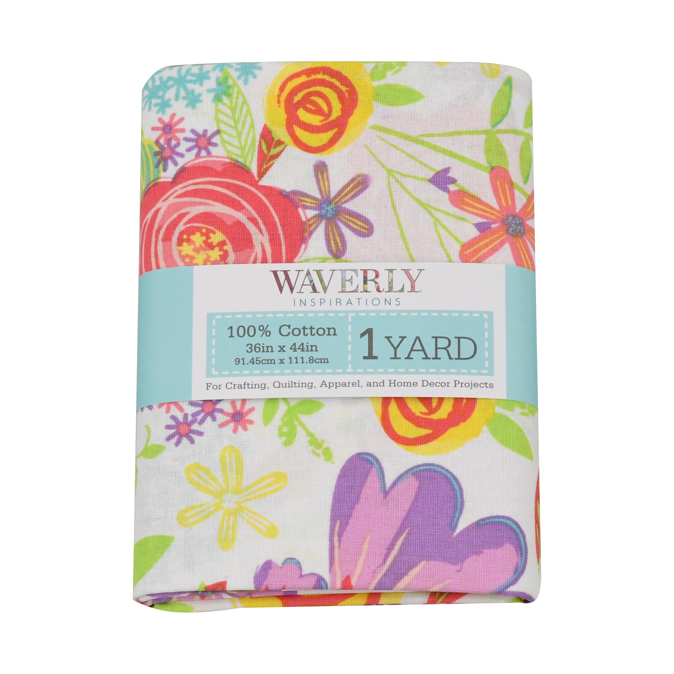 Waverly Inspirations 44" x 1 Yard Cotton Precut Playful Garden Coral ...