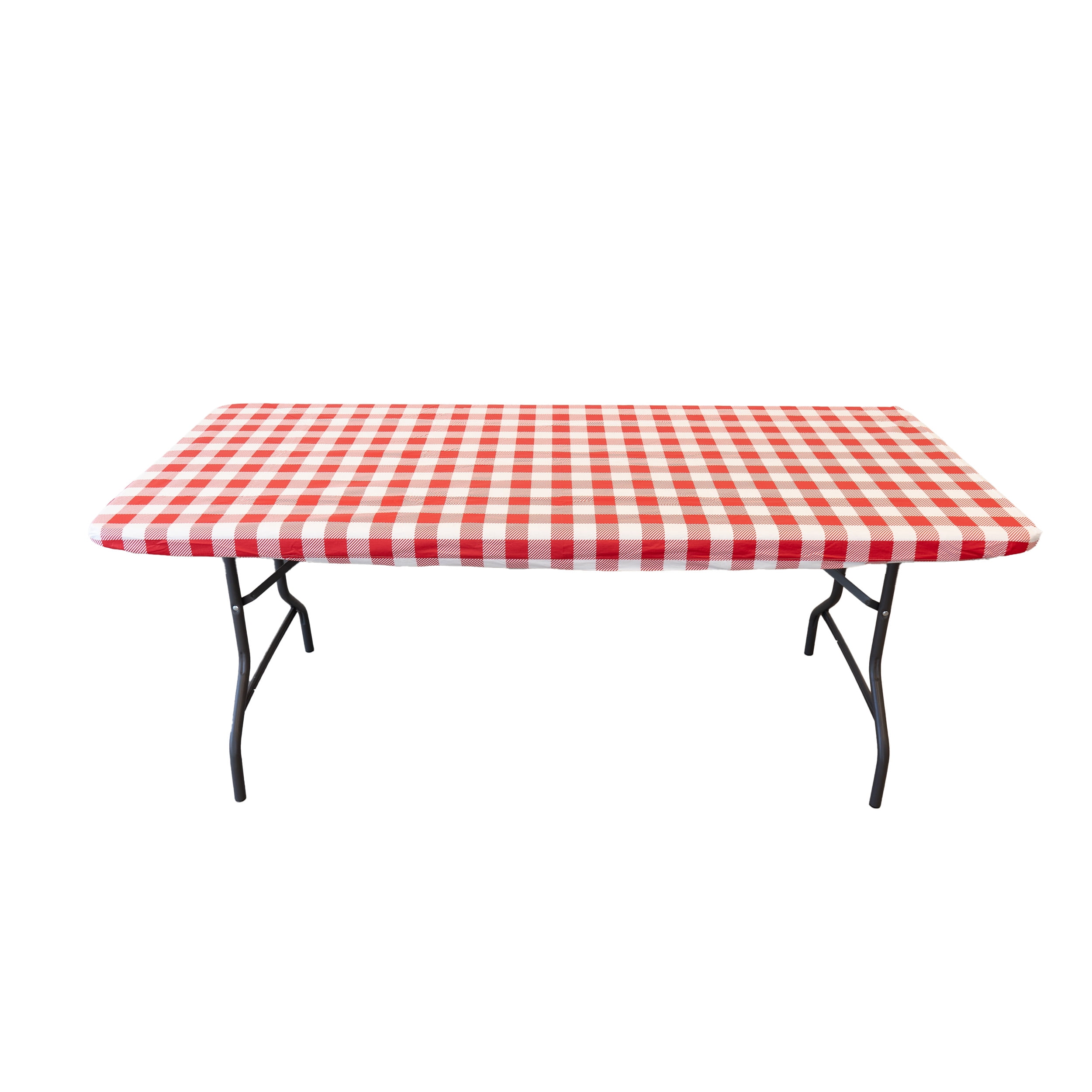 Waverly Elastic Fitted Table Cover - Waterproof Vinyl Tablecloth, 6Ft ...