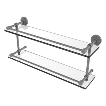 22 Inch Tempered Double Glass Shelf with Gallery Rail - Walmart.com