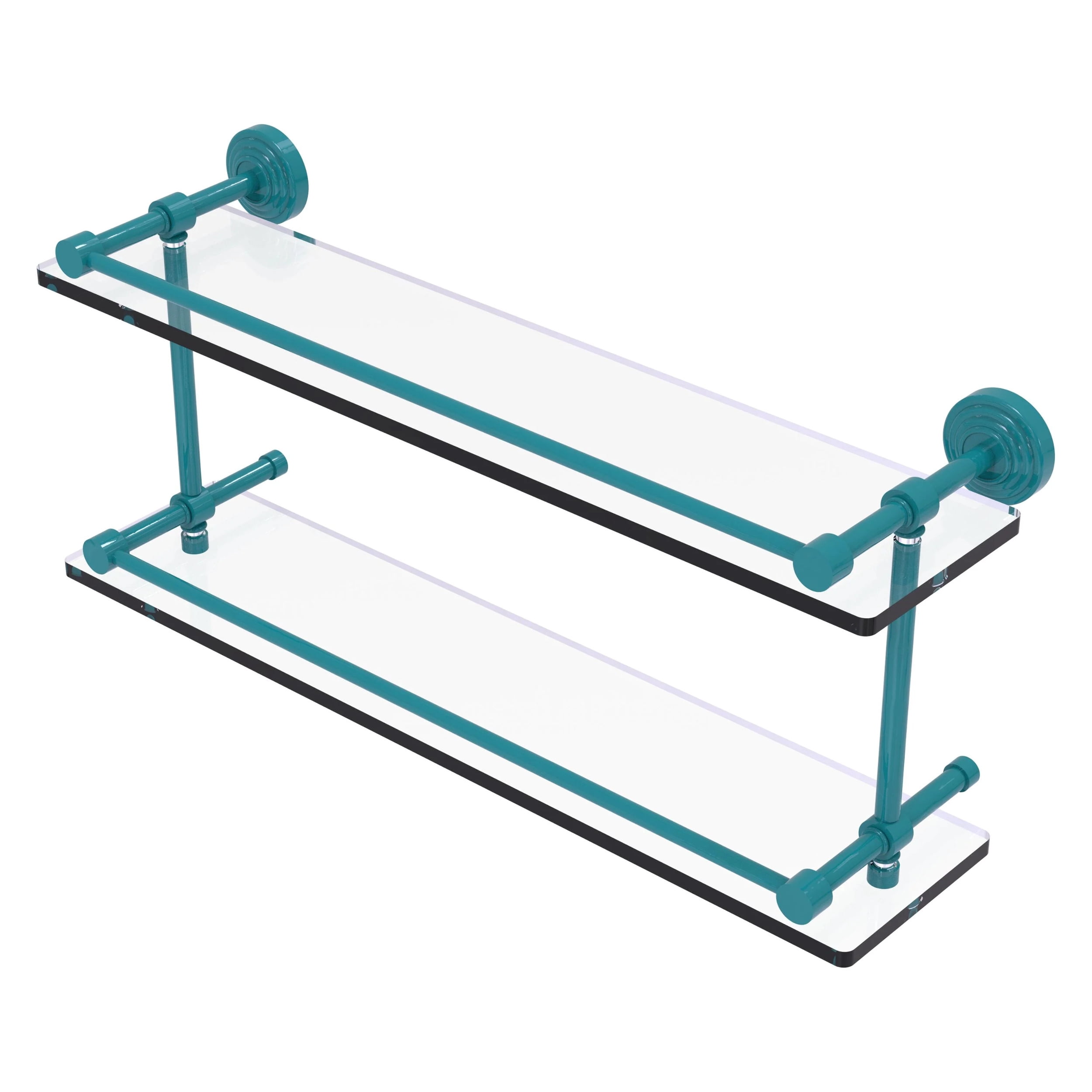 Waverly Place Collection Double Glass Shelf with Gallery Rail - Walmart.com