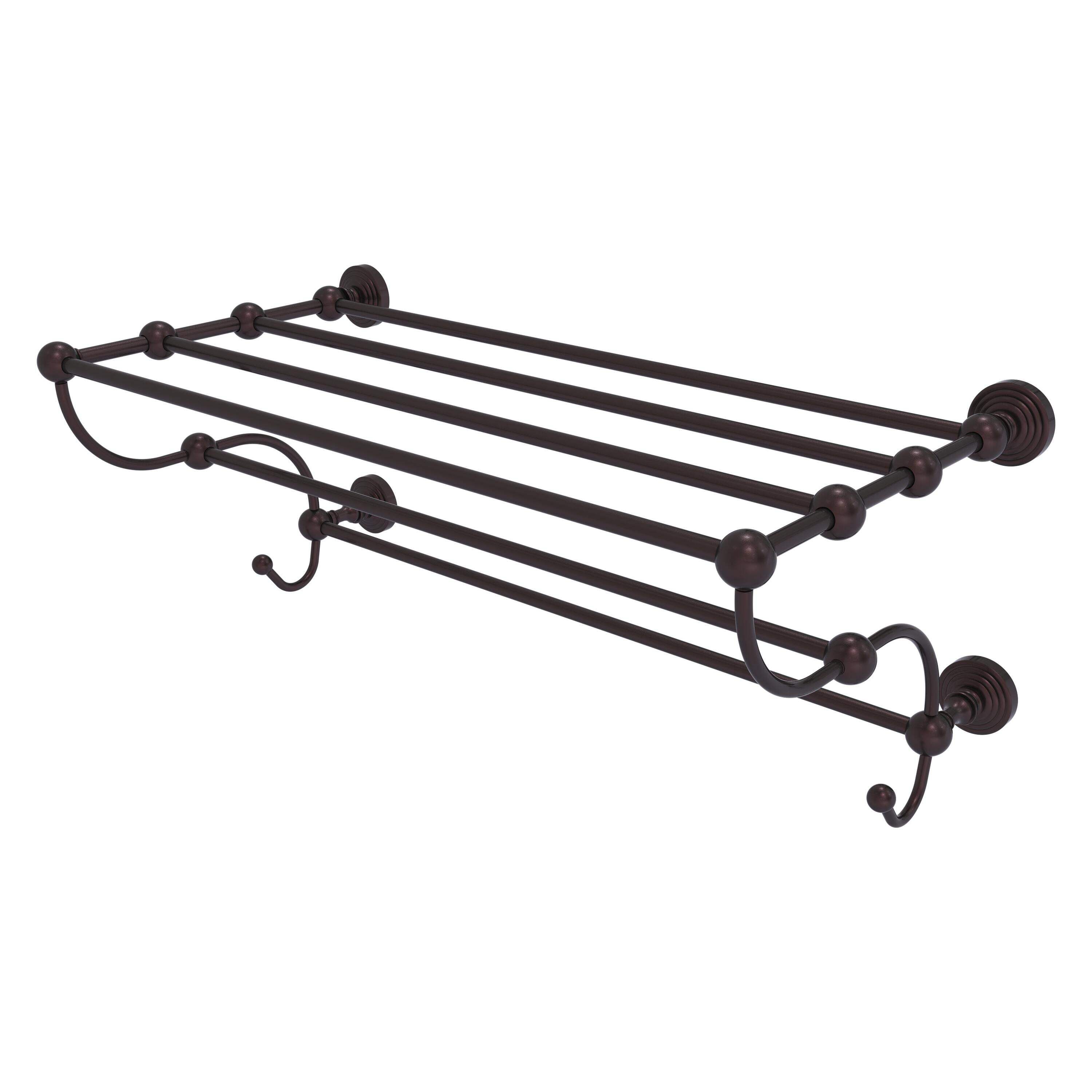 Waverly Place Collection Train Rack Towel Shelf - Antique Bronze / 36 ...