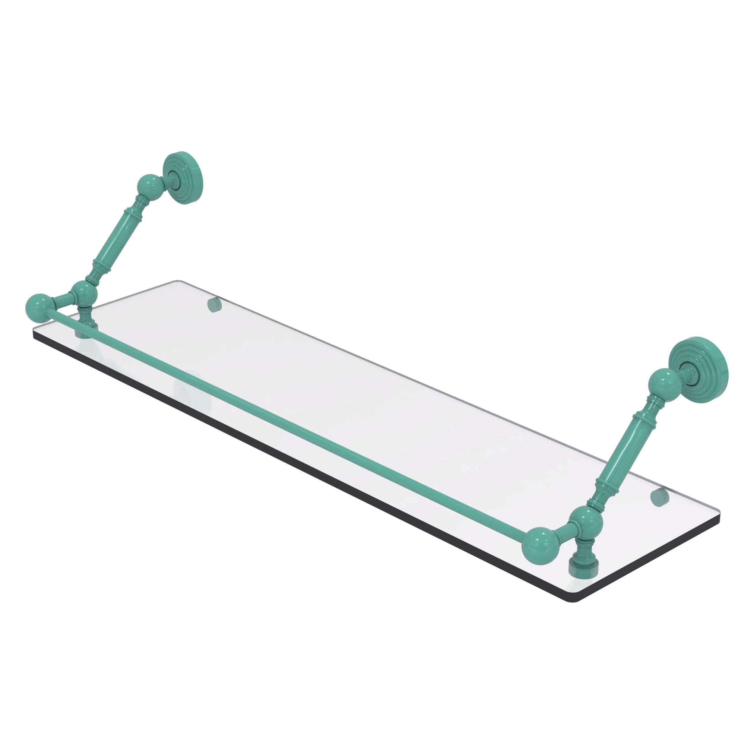 Waverly Place Floating Glass Shelf with Gallery Rail - Walmart.com