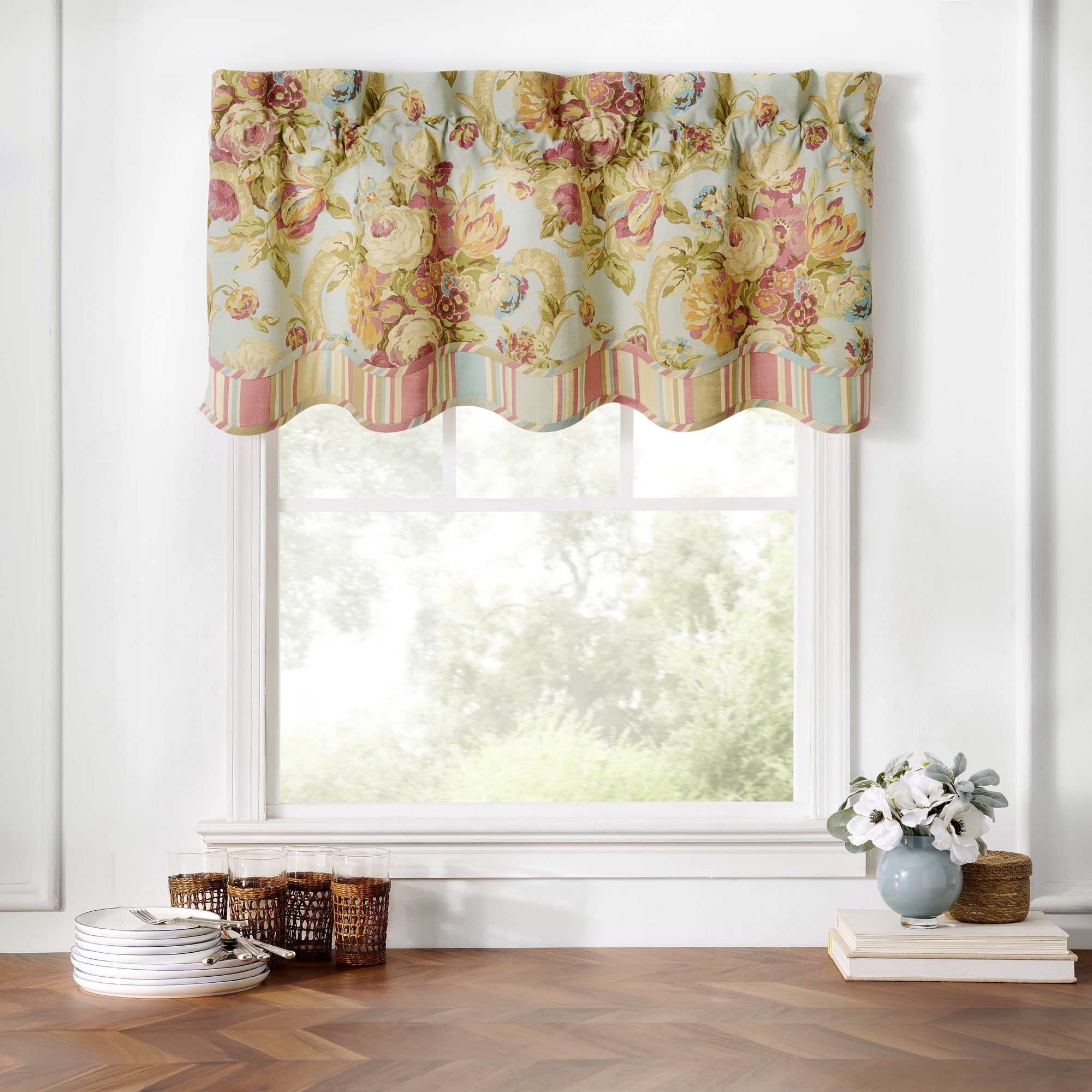 Waverly Spring Bling Vapor Curtain Collection – Valance - 100% Cotton ...