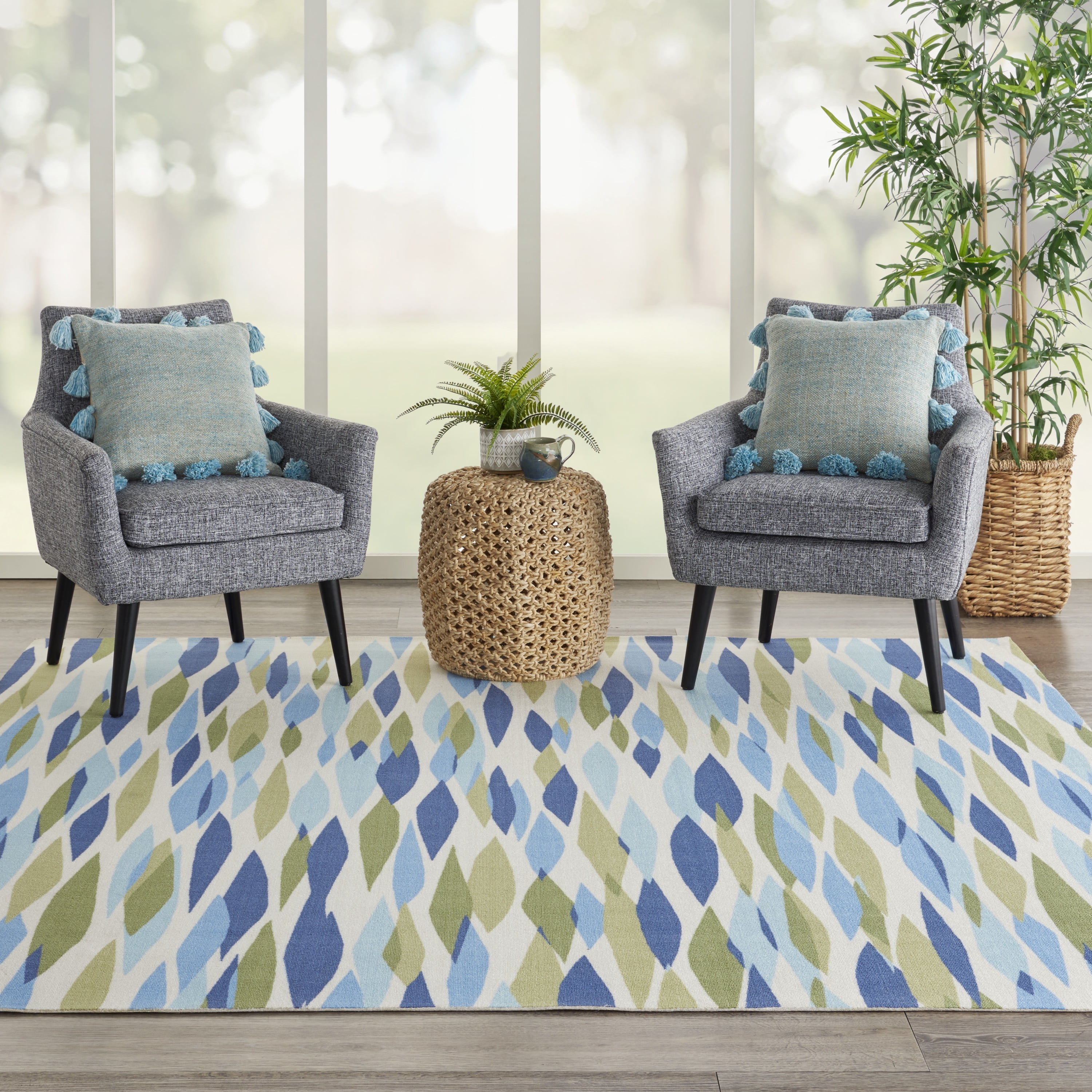 Waverly Sun N' Shade Indoor Outdoor Rug, Modern Diamond Pattern ...