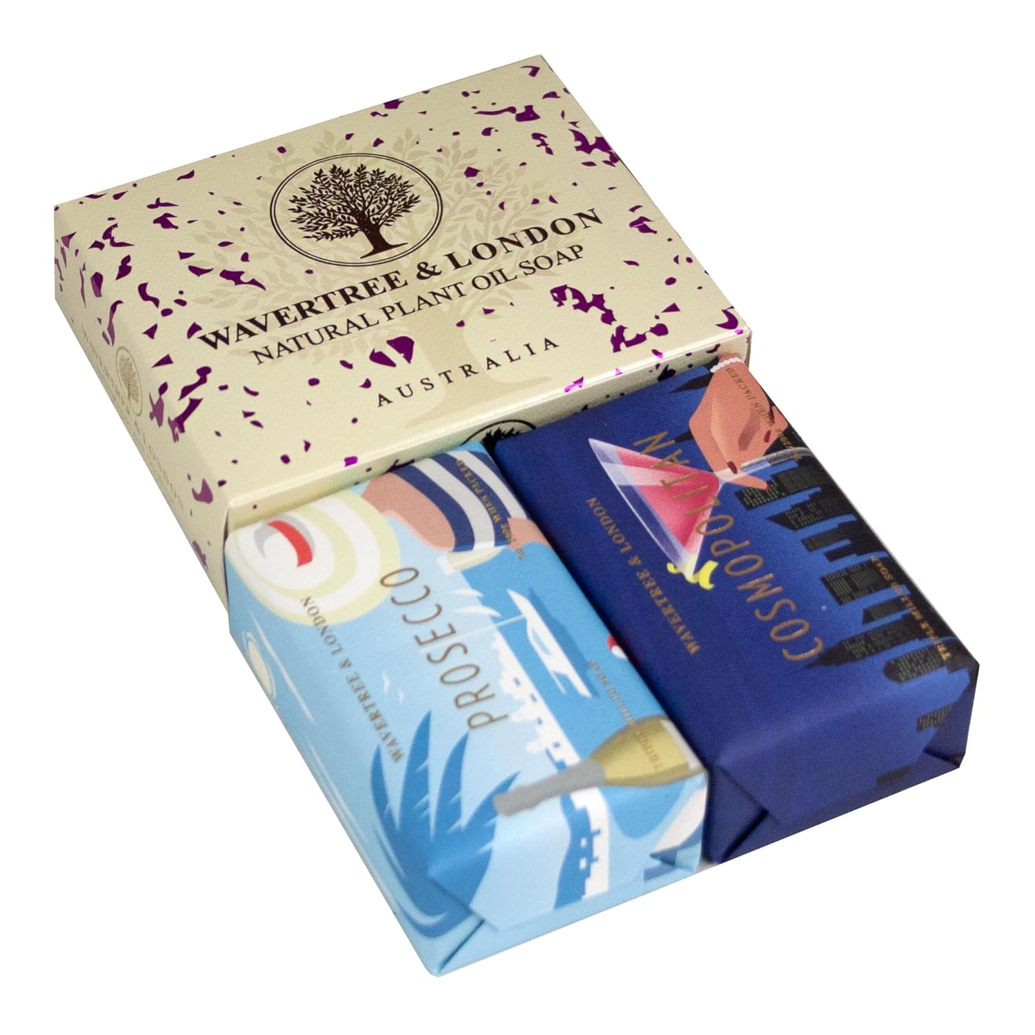 Wavertree & London Duo Gift Box (2 Bars) - 7oz Prosecco, Cosmopolitan ...