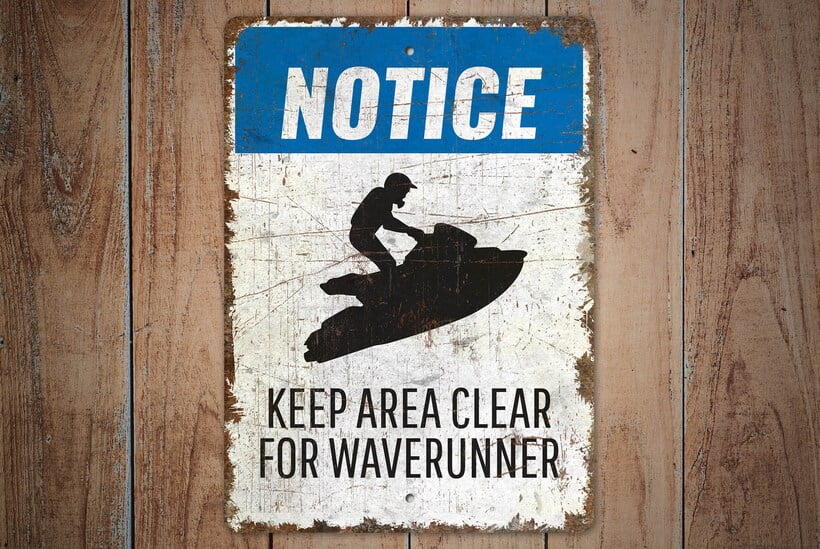 Waverunner Sign Jet Ski Area Jet Ski Decor Jet Ski Sign Vintage Style ...