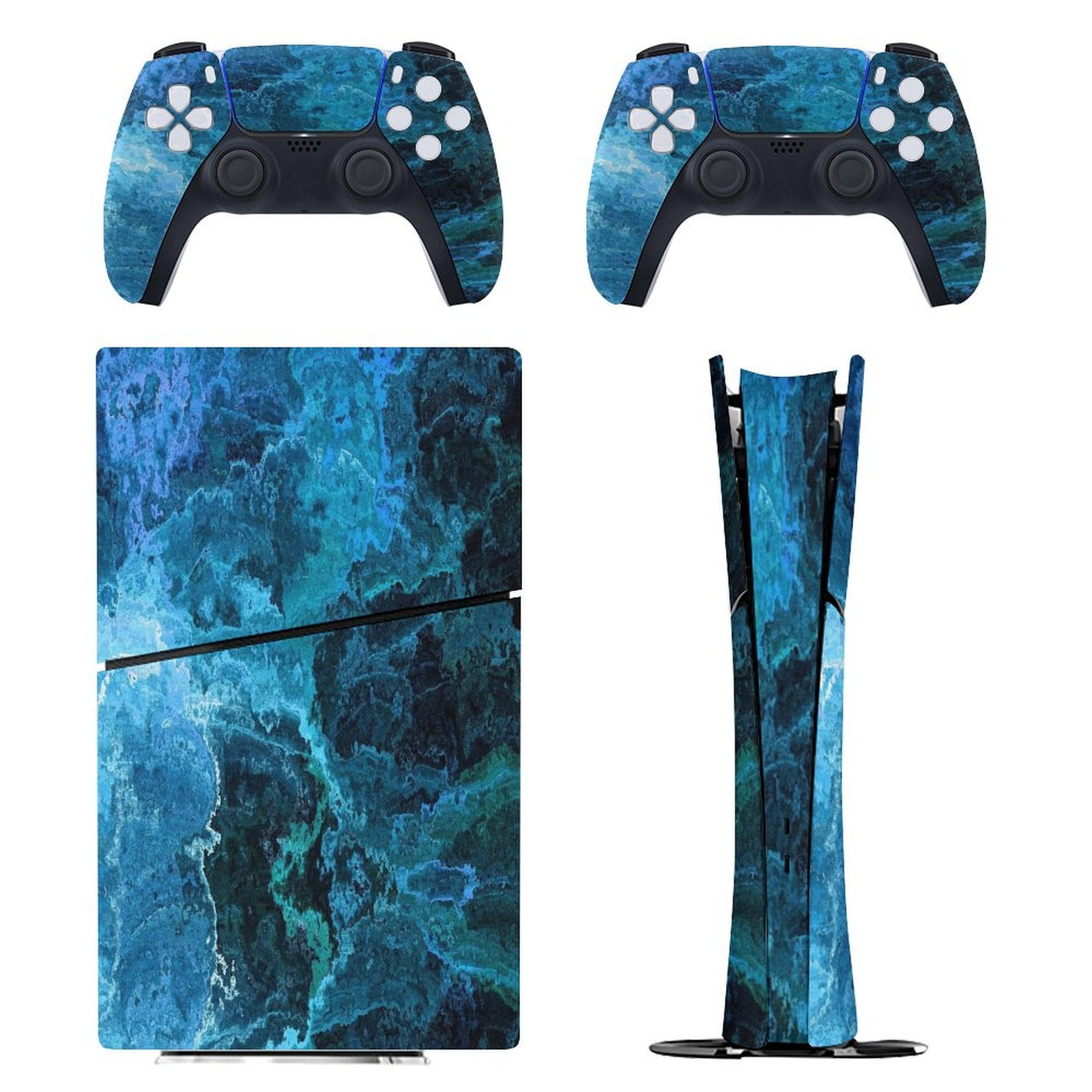 Waves, Abstract, Blue PS5/PS5 Slim Digital Disc Skin Sticker For ...