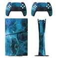 Waves, Abstract, Blue PS5/PS5 Slim Digital Disc Skin Sticker For ...