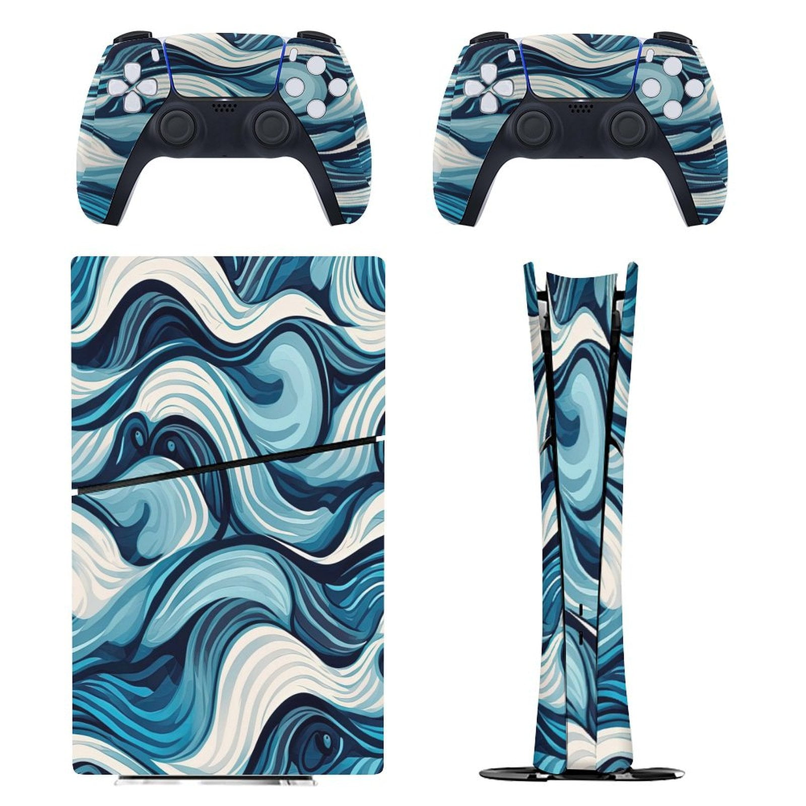 Waves, Abstract PS5/PS5 Slim Digital Disc Skin Sticker For Console And ...