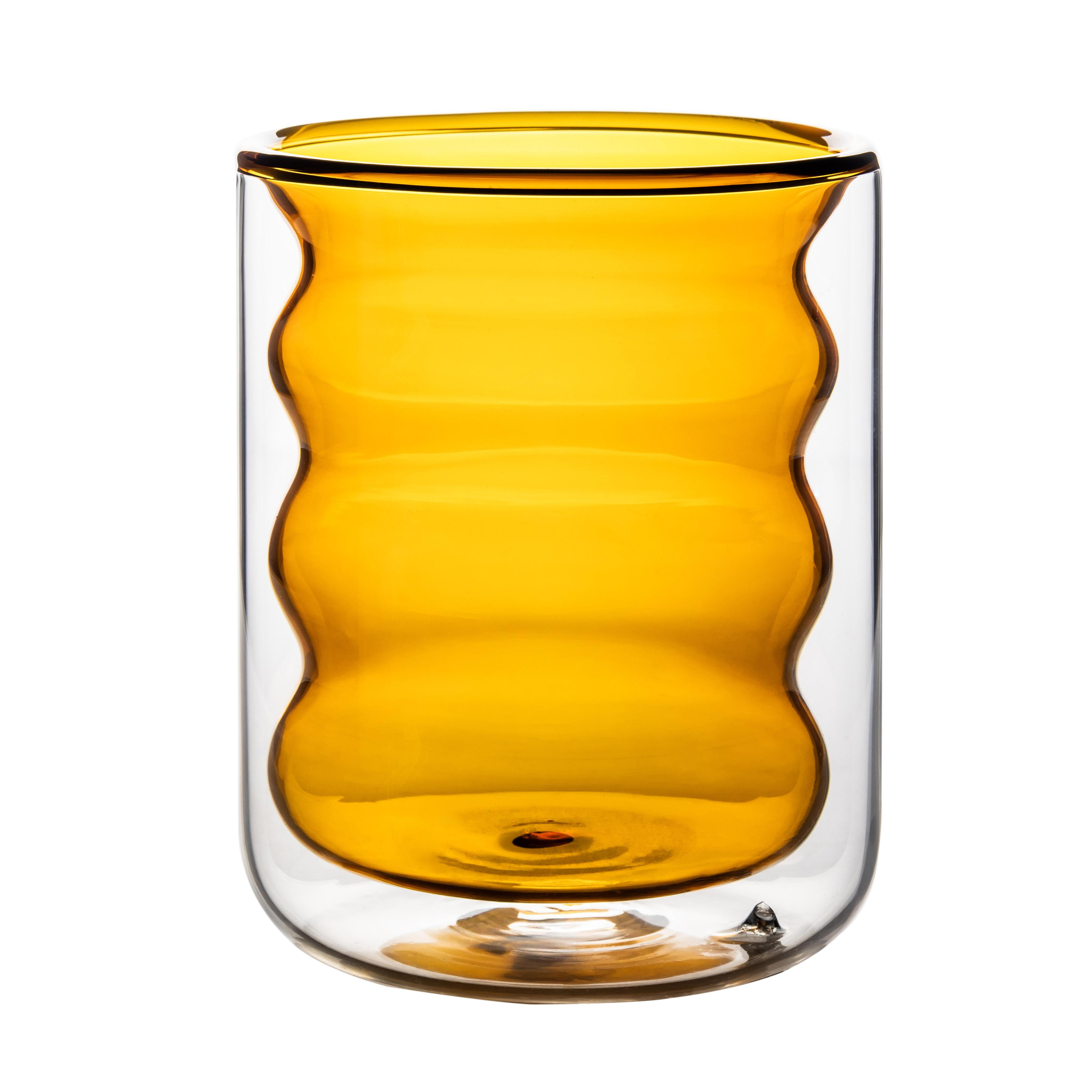 Waves Amber Water Glass - Set of 4 - Walmart.com