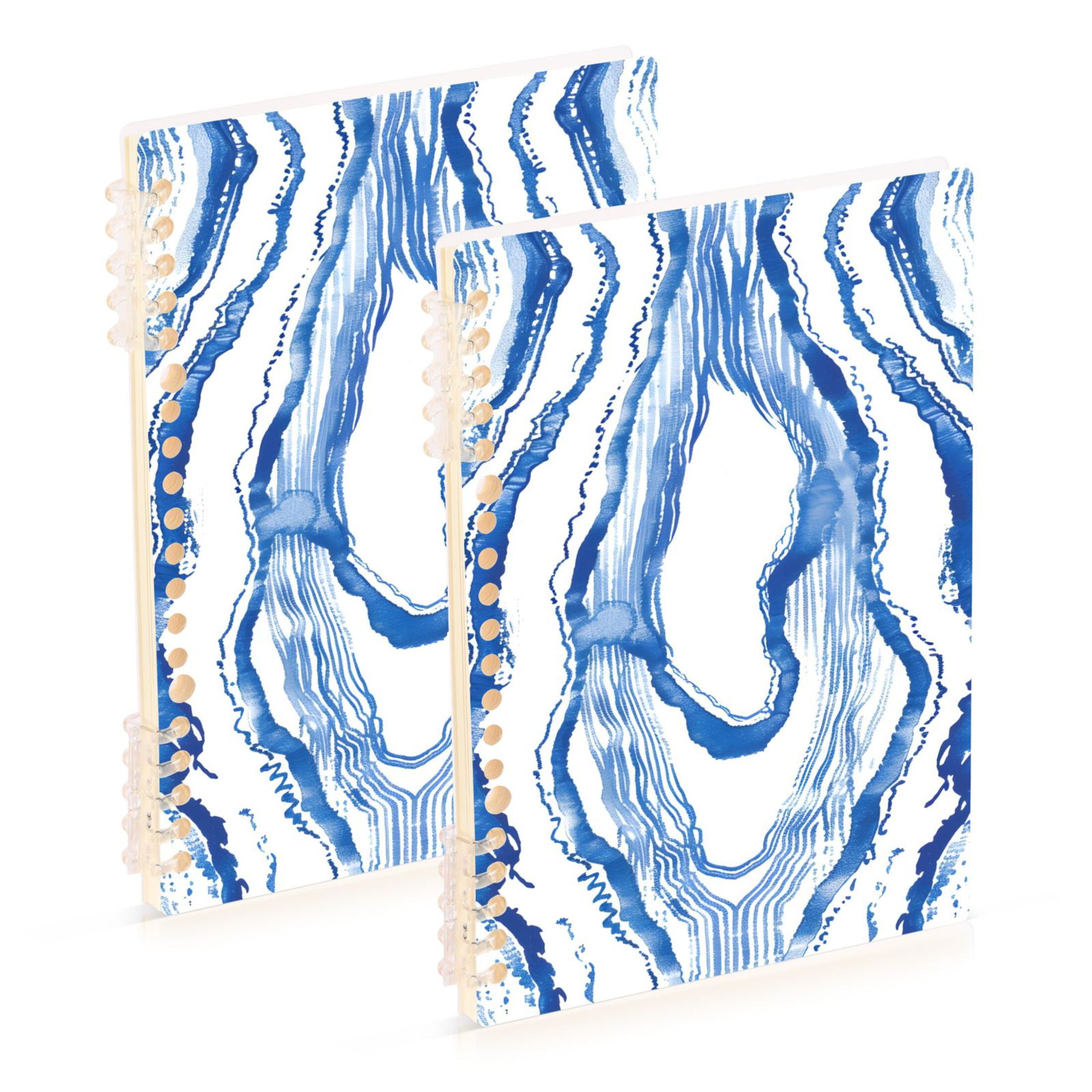 Waves Blue White Line Ring Binder Notebook Journey Note Diary College ...