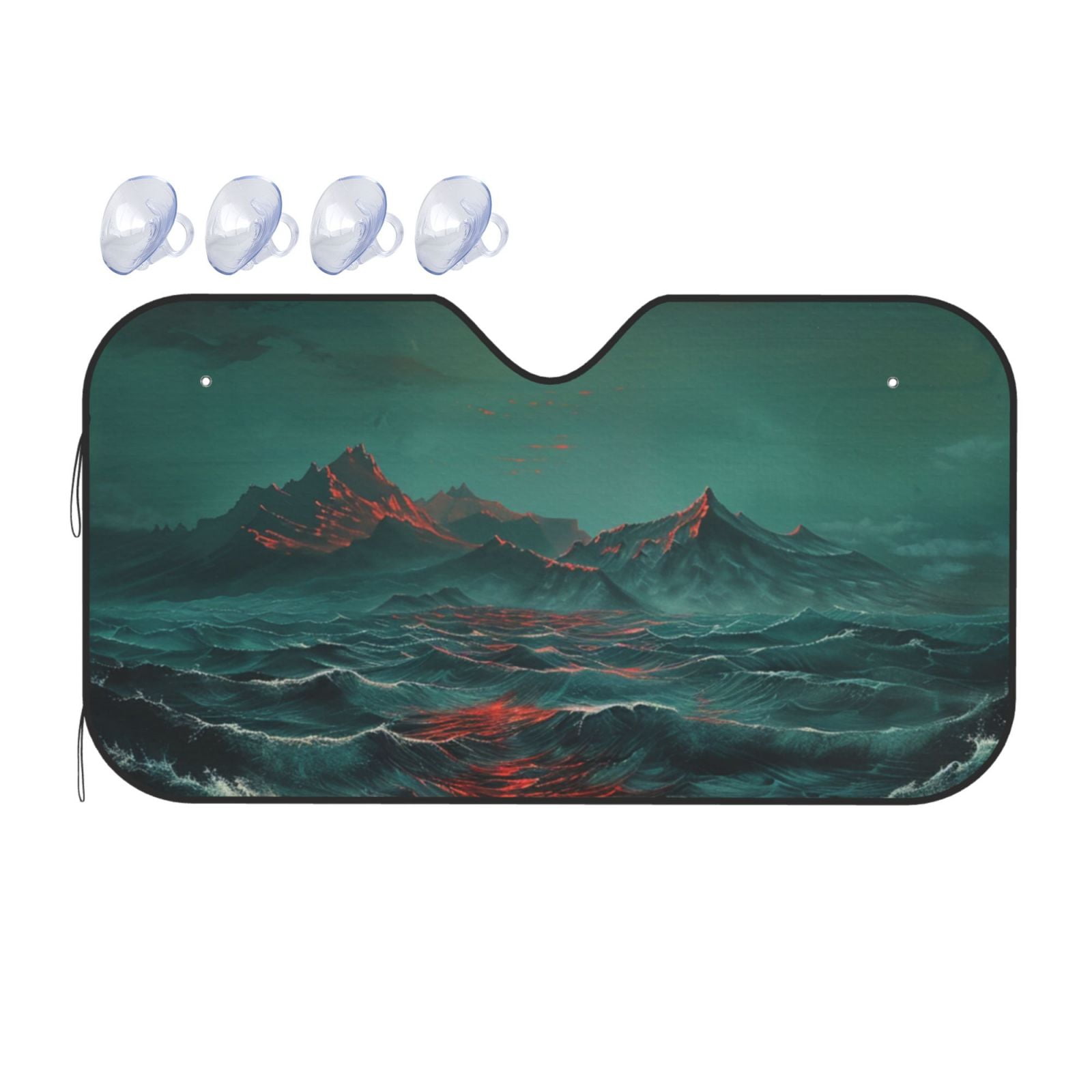 Waves Horror Mountain Original Design Car Windshield Sunshade ...