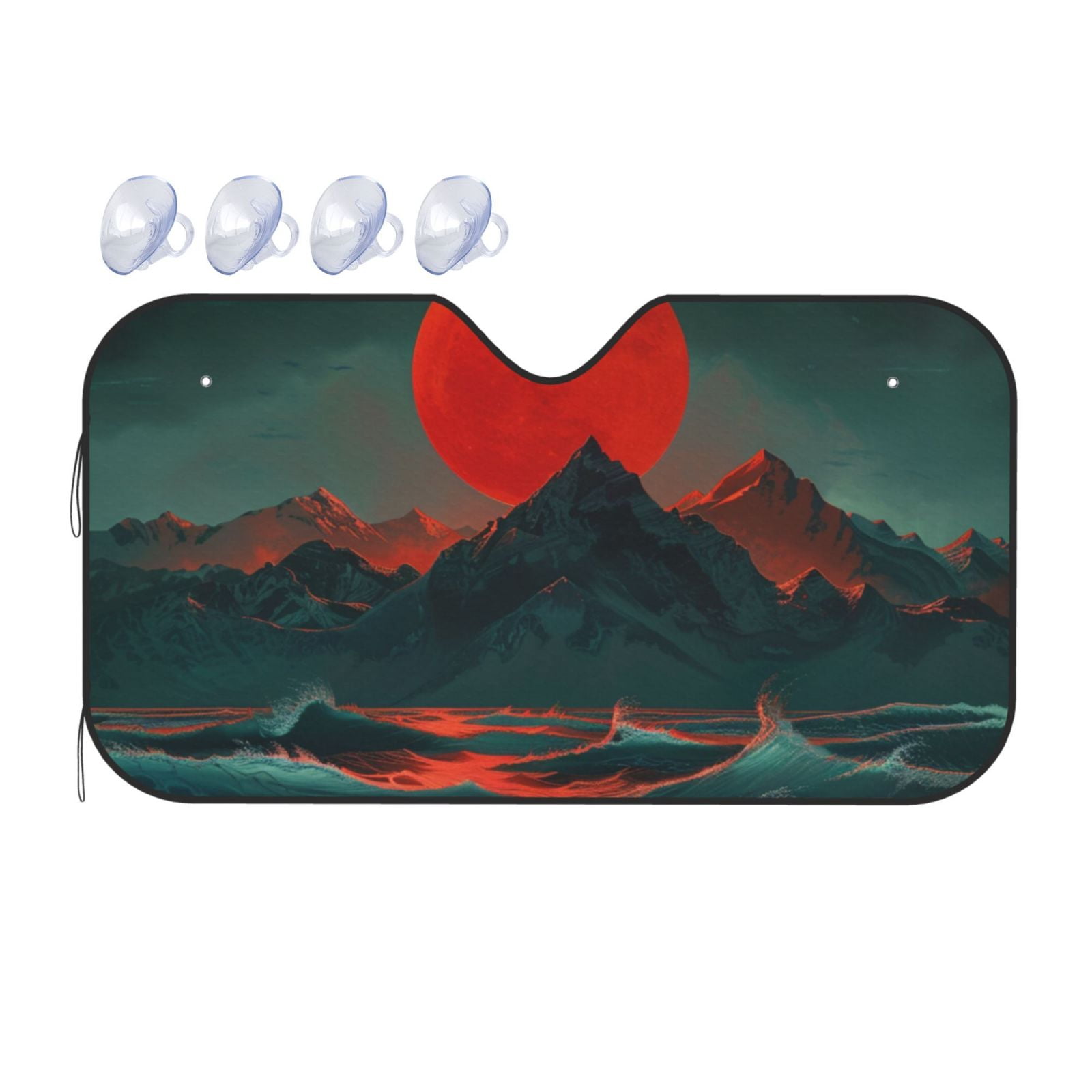 Waves Horror Mountain Original Design Car Windshield Sunshade ...