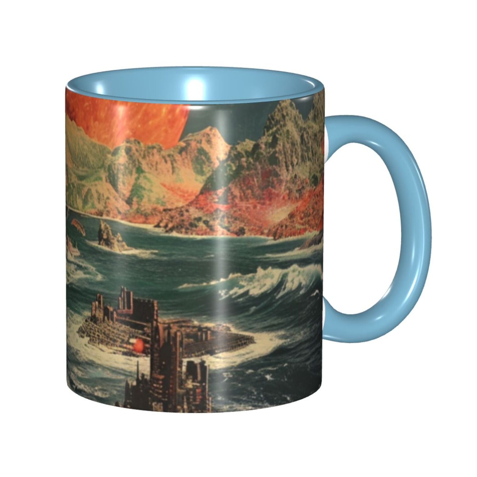 Waves Horror Mountain Original Design Coffee Mug Fun Custom Ceramic ...