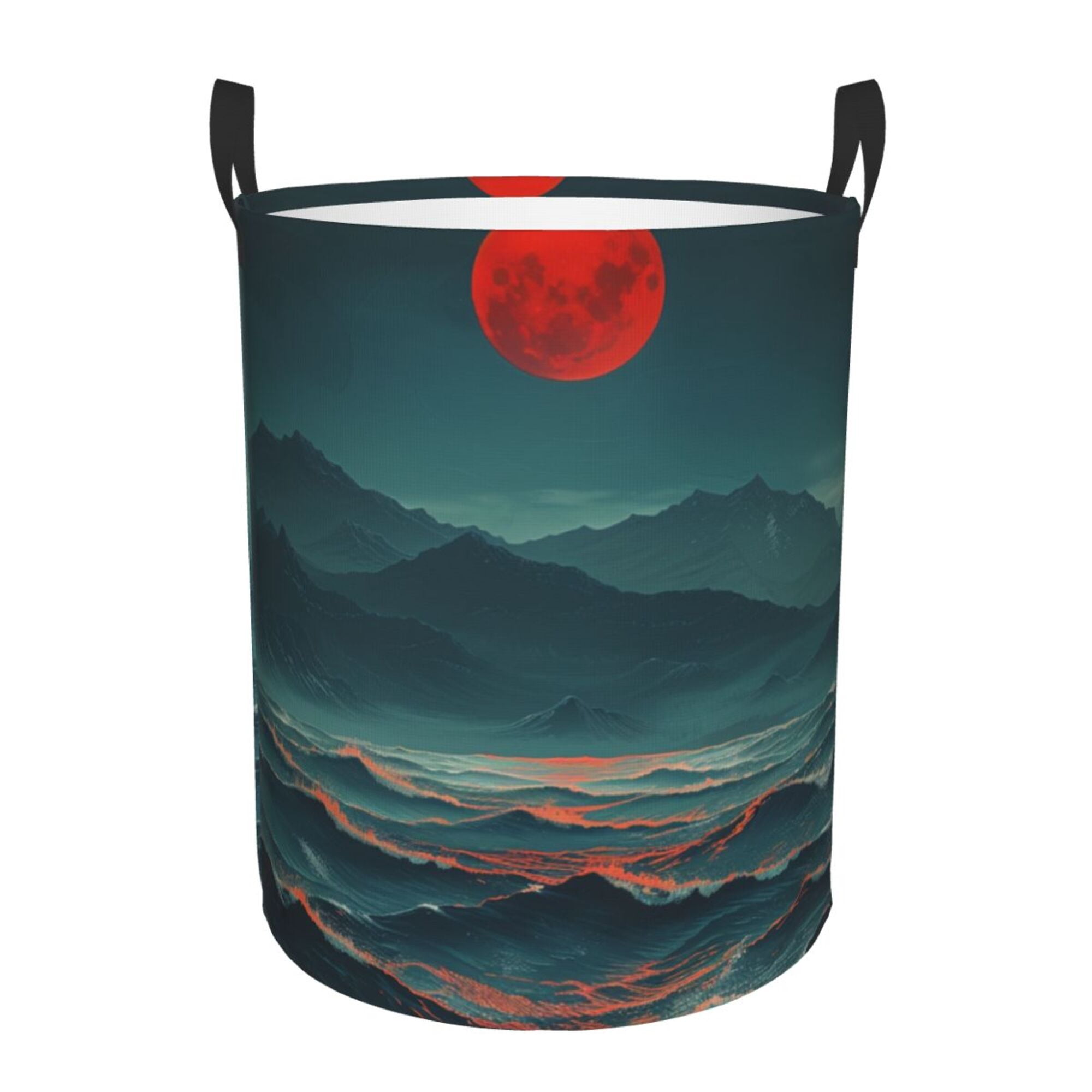 Waves Horror Mountain Original Design Laundry Hamper Medium Storage ...
