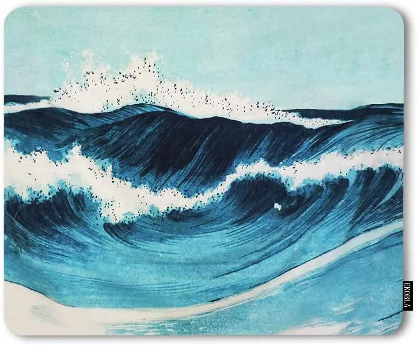 Waves Mouse Mat Swirls Seawater Blue Sky White Clouds 9.5x7.9 Inch ...