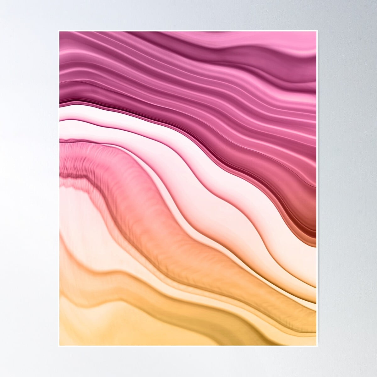 Waves Of Abstract Pastel Warm Colors Poster Wall Art, Modern Wall Decor ...