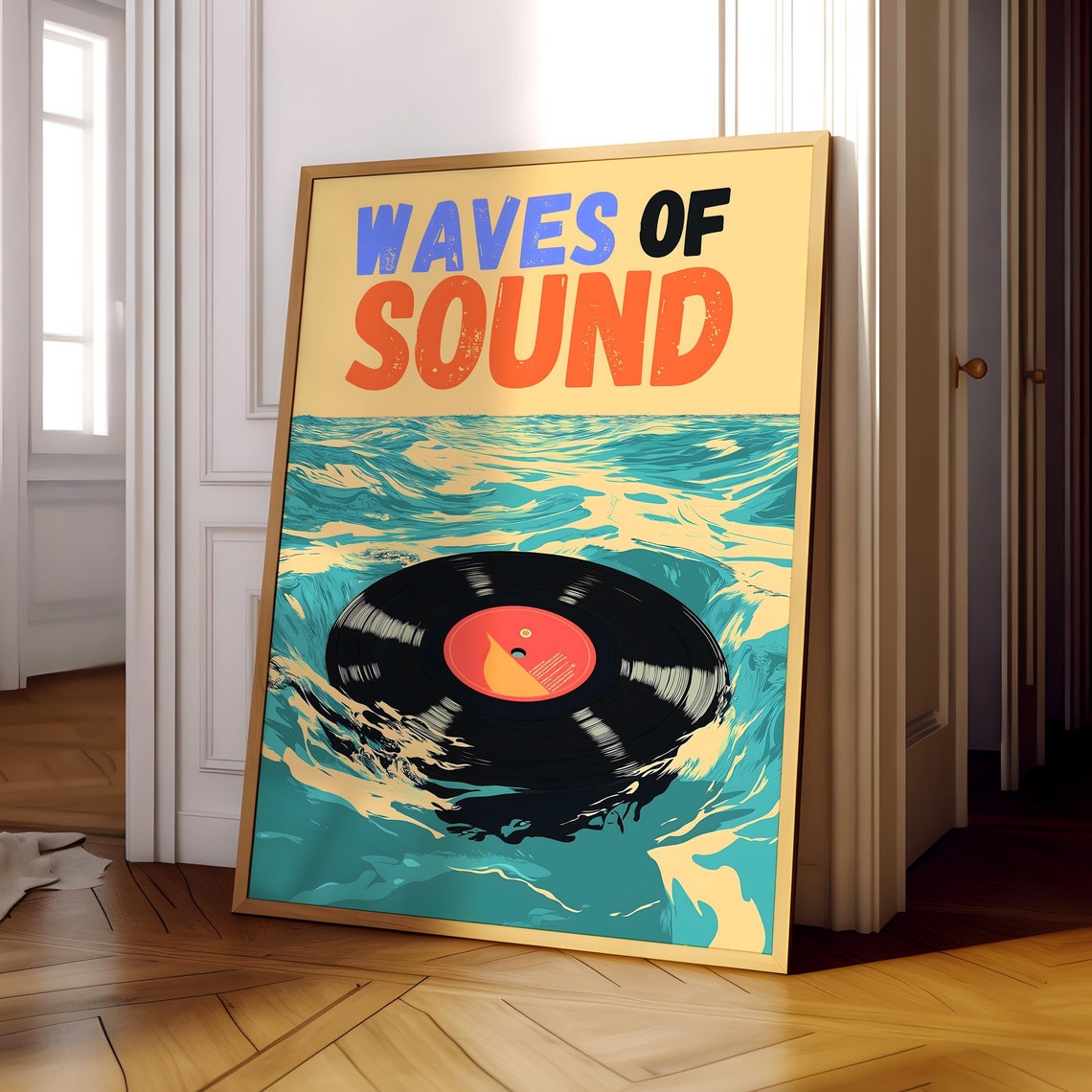 Waves Of Sound Music Poster - Vintage Vinyl Wall Art Wall Art - Music ...