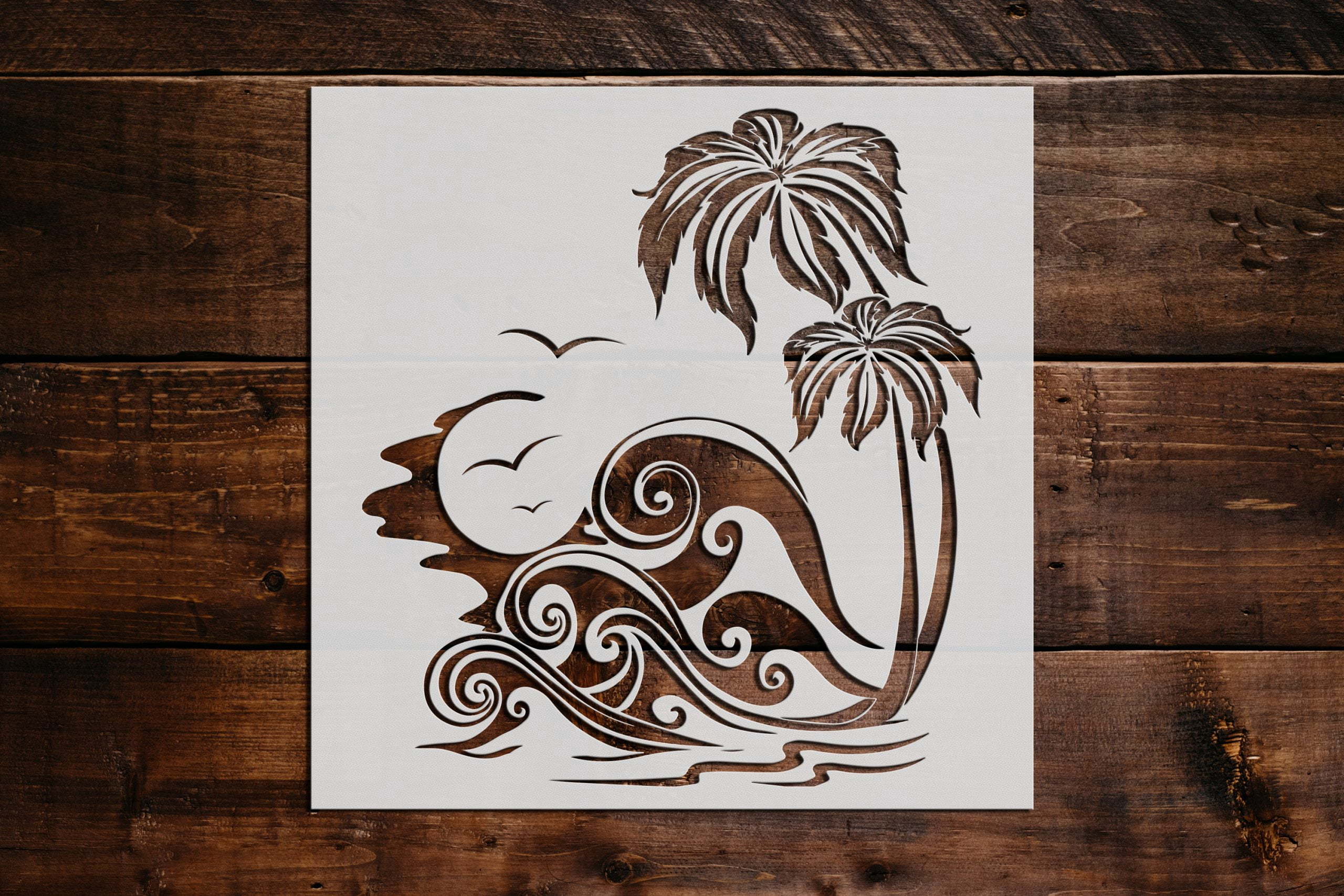Waves Stencil - Art and Wall Stencil (8"x8") - Walmart.com