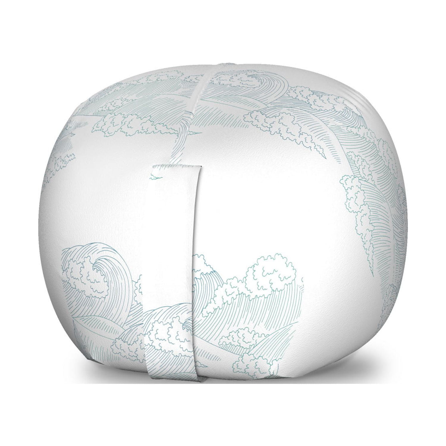 Waves Storage Toy Bag Chair, Outline Sea Scene Hand Drawn Tropic Coast ...