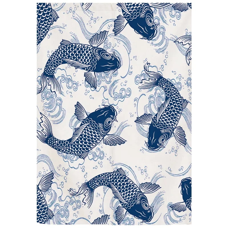 Waves Texture Japanese Noren Doorway Curtains ic Print Hanging for Kitchen Partition Bedroom ...