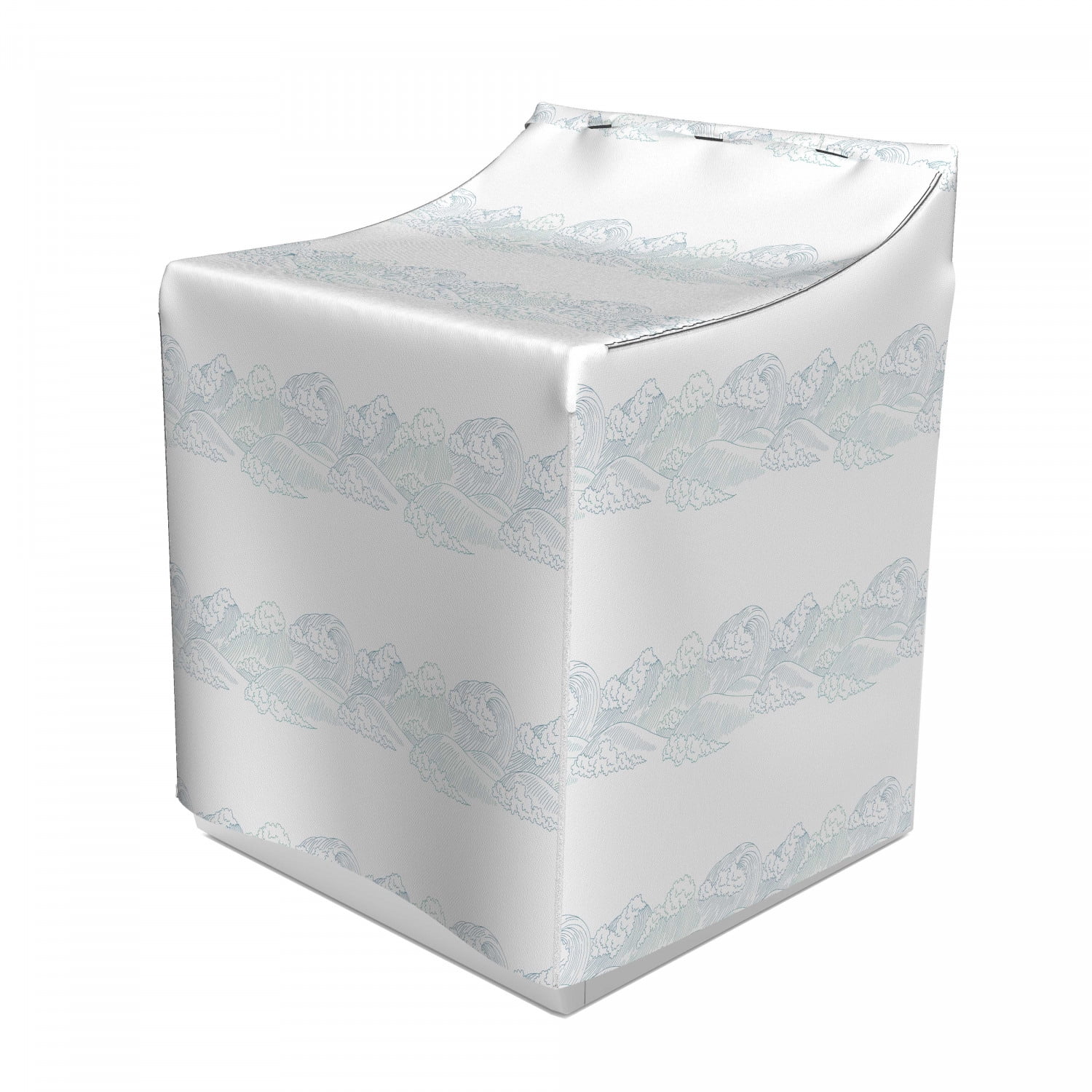 Waves Washer Cover, Outline Sea Scene Hand Drawn Tropic Coast Exotic ...