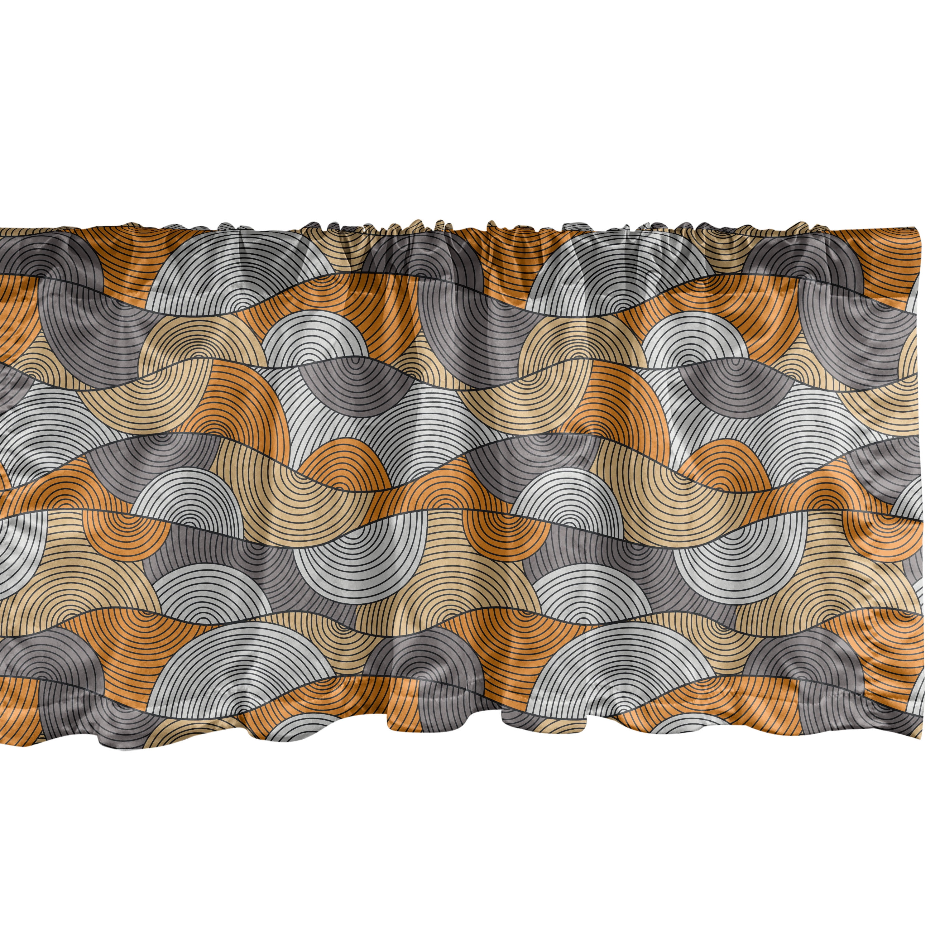 Waves Window Valance Pack of 2, Abstract Pattern Illustration with ...