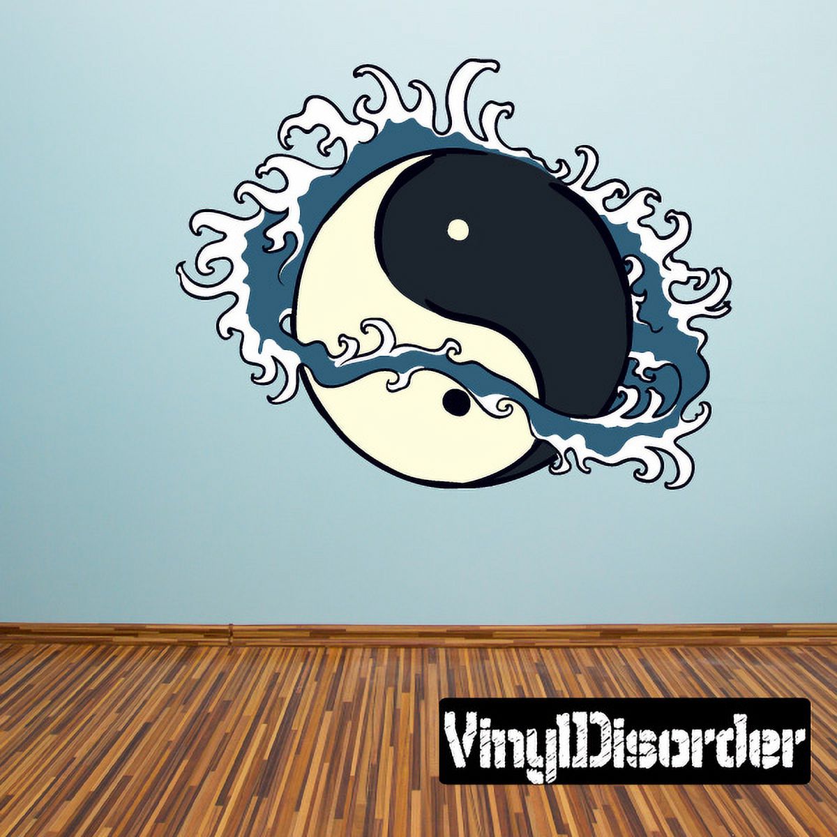 Waves Ying Yang Wall Decal - Vinyl Car Sticker - Uscolor002 - 25 Inches ...