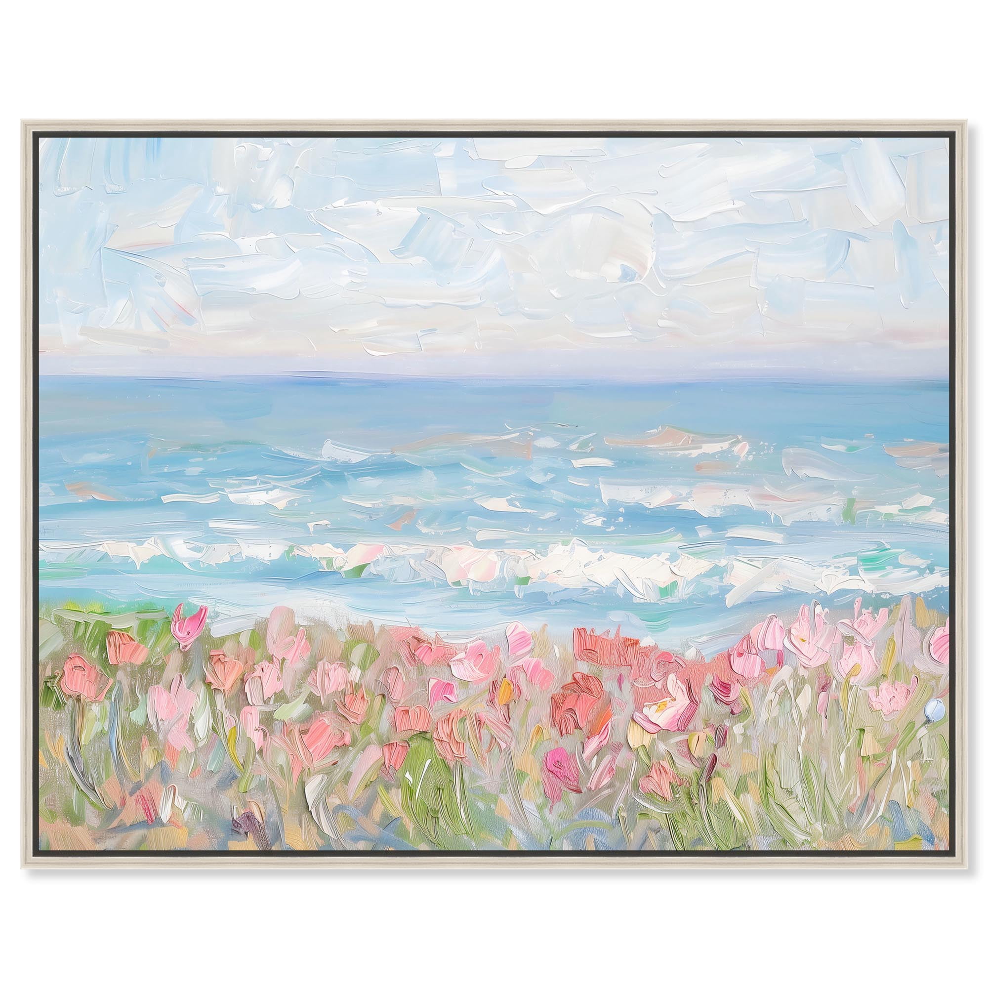 Waves of Peace Canvas Famous Artist Prints by Art Remedy, Silver Frame ...