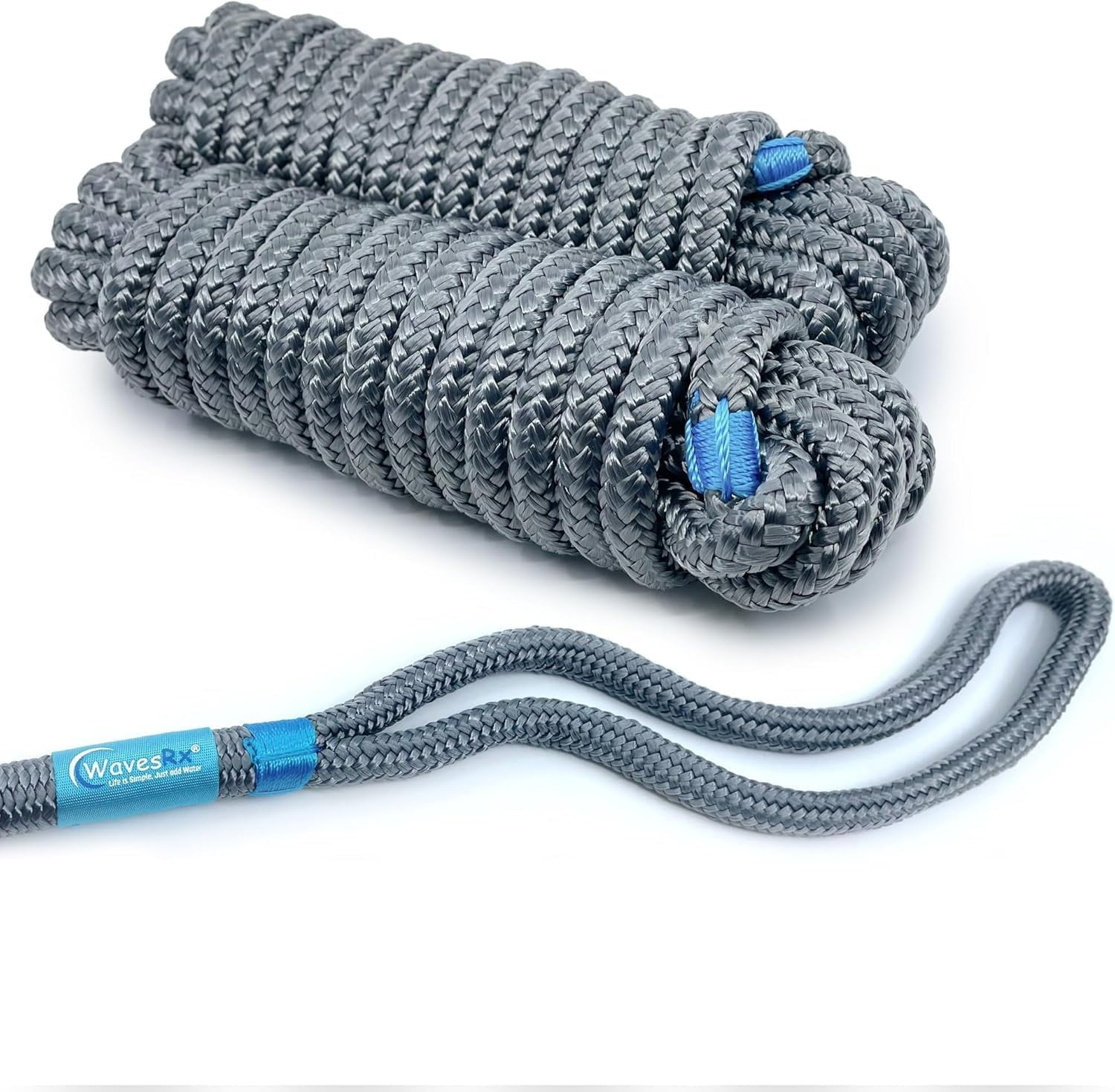 WavesRx 5/8” x 25’ (2PK) High-Performance Dock Lines for Large Boats up ...