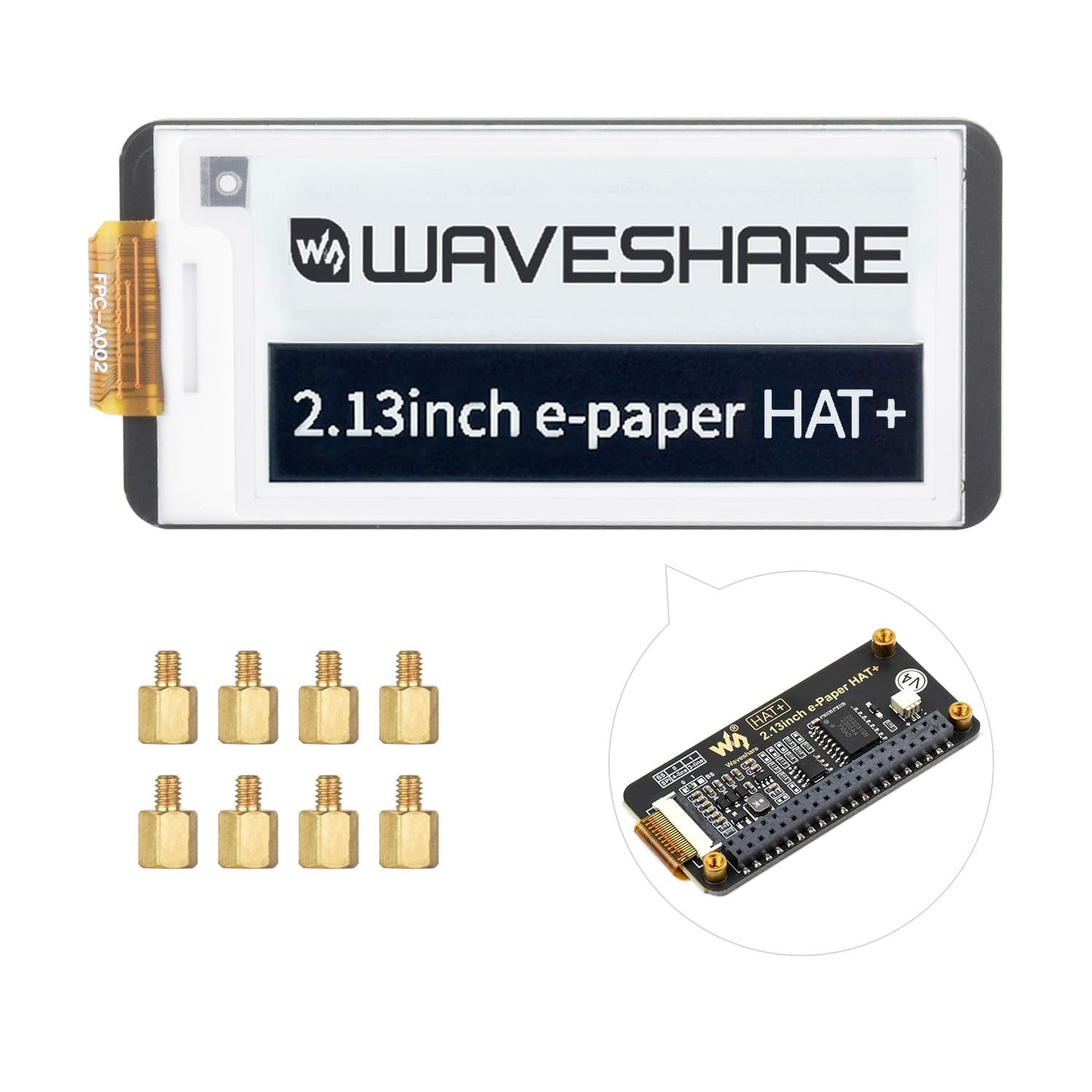 Waveshare 2.13inch E-Paper, Compatible RRF12 with Raspberry Pi 5/4B/3B+/3B/ and Zero Series ...