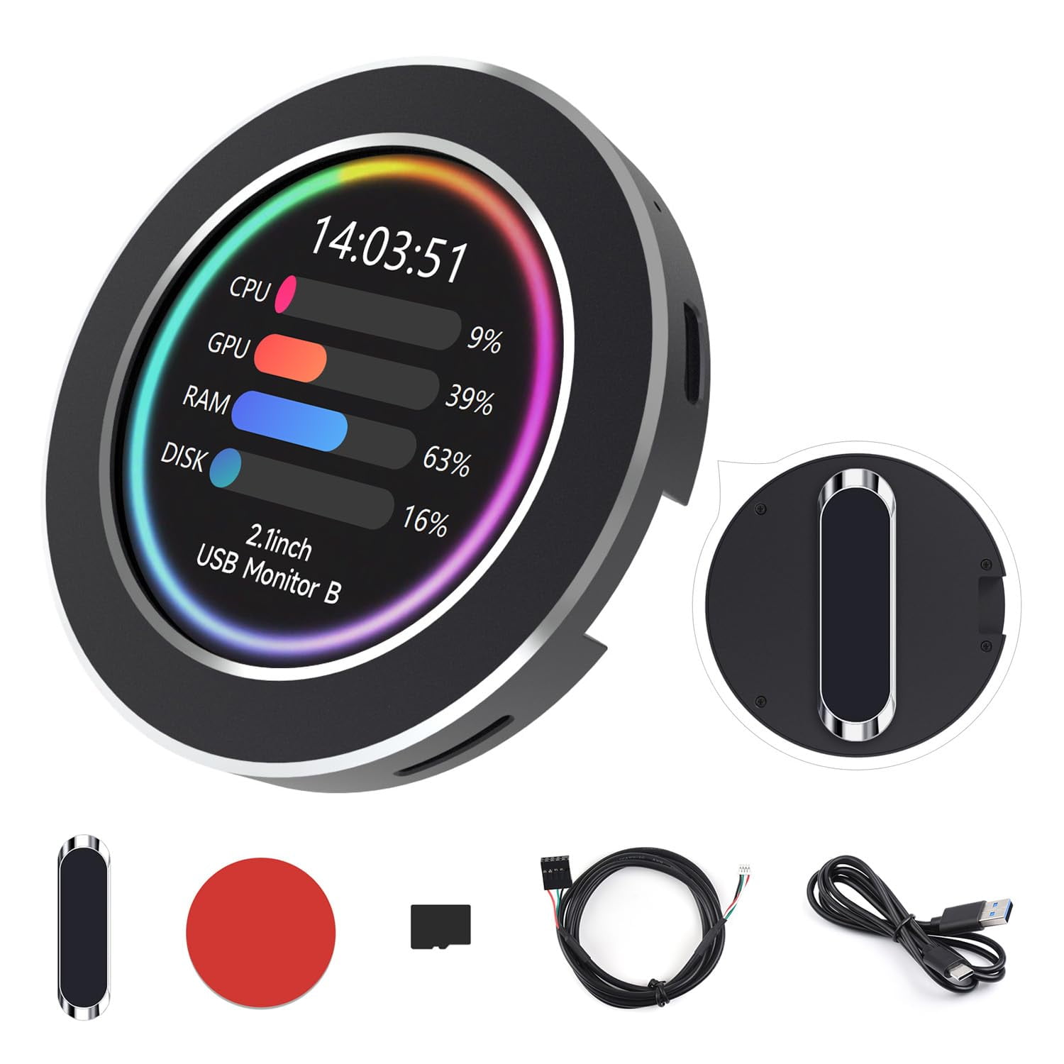 Waveshare 2.1inch CPU/GPU Cooler KEF16 Round LCD Display, AIO Computer ... Waveshare 2.1inch CPU/GPU Cooler KEF16 Round LCD Display, AIO Computer ...