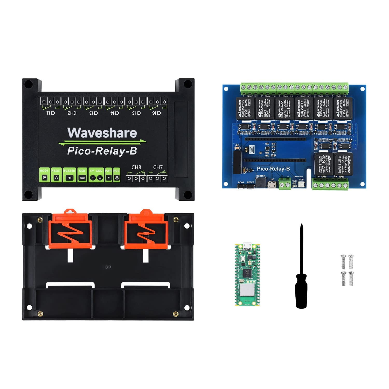 Waveshare Pi Pico W KEF16 Microcontroller Board, Built-in WiFi, Based On Official RP2040 Dual ...