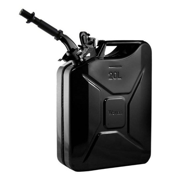 Wavian 3010 5.3 Gallon 20 Liter Authentic Jerry Can with Spout, Black ...