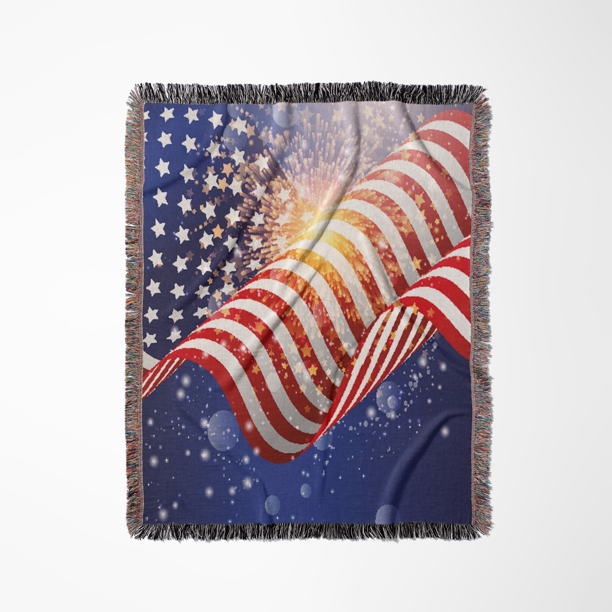 Waving American Flag With Light In The Centre, Woven Blanket - Walmart.com