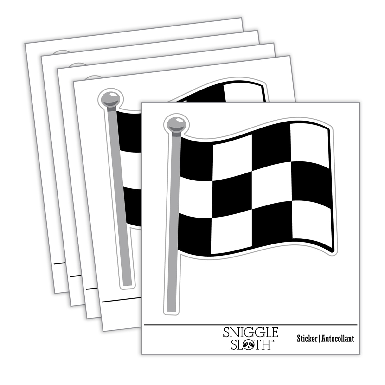 Waving Checkered Flag Car Window Bumper Water Bottle Phone Tablet Laptop Waterproof Vinyl Decal