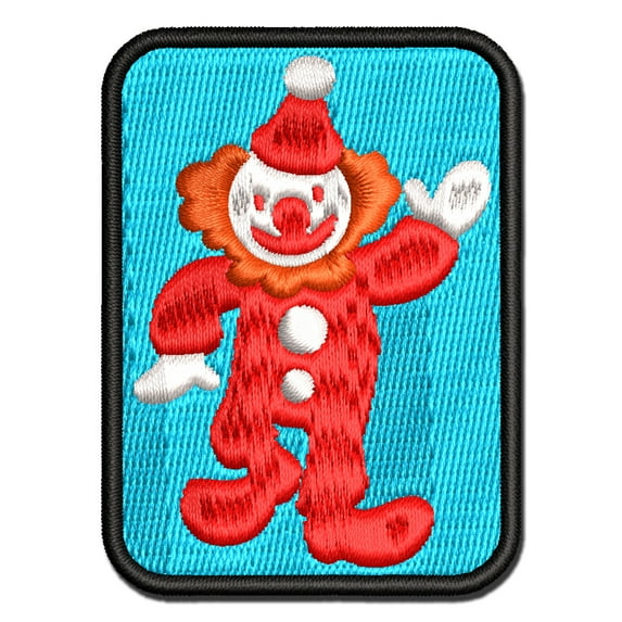 Waving Clown Circus Carnival Applique Multi-Color Embroidered Hook & Loop Patch - 3 Inch Medium ...