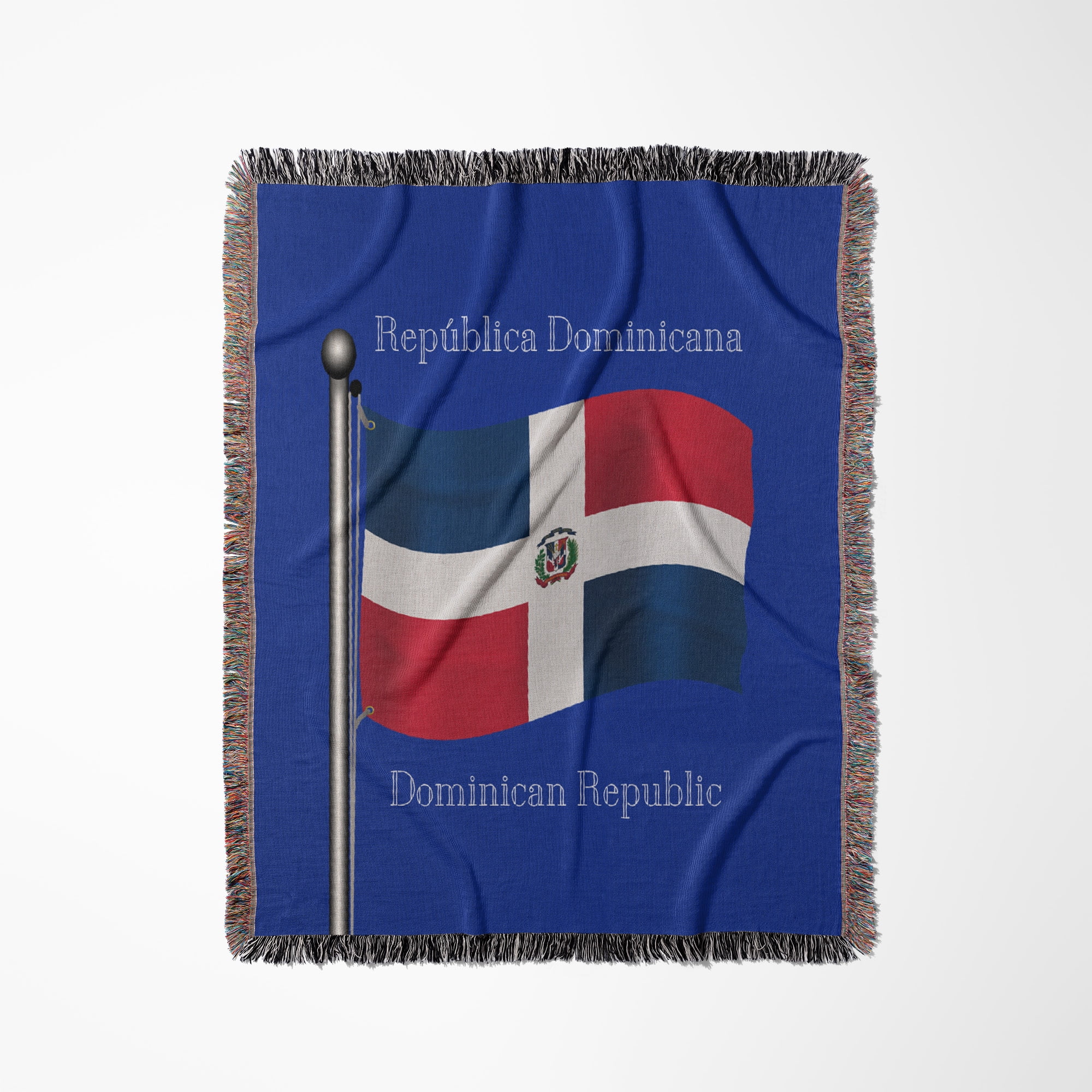 Waving Flag On The Dominican Republic With Dominican Republic Printed ...