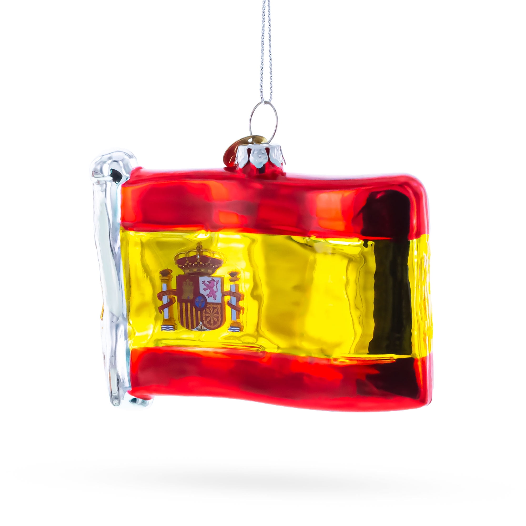Waving Flag of Spain Glass Christmas Ornament - Walmart.com