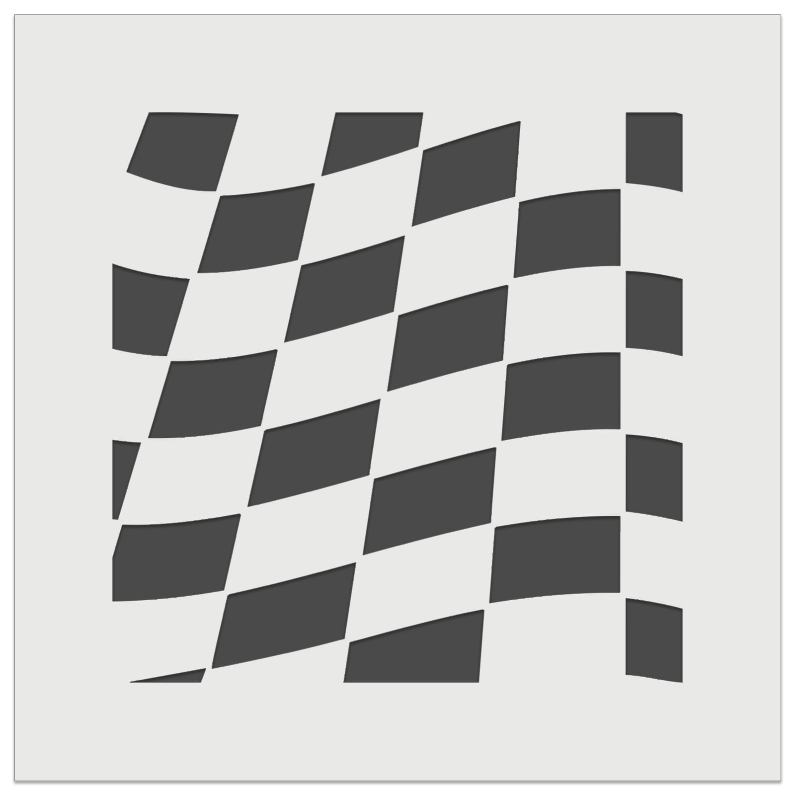 Waving Racing Checkered Flag Pattern DIY Cookie Wall Craft Stencil - 3. ...
