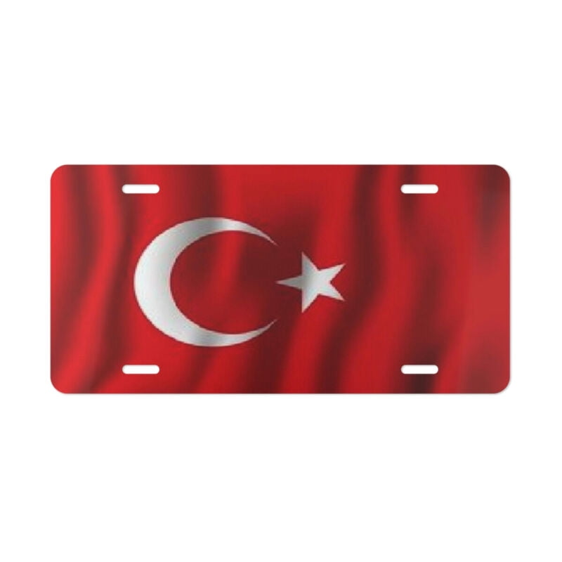 Waving Turkish Flag Vanity License Plate - Aluminum ( 12 inch x 6 inch ...