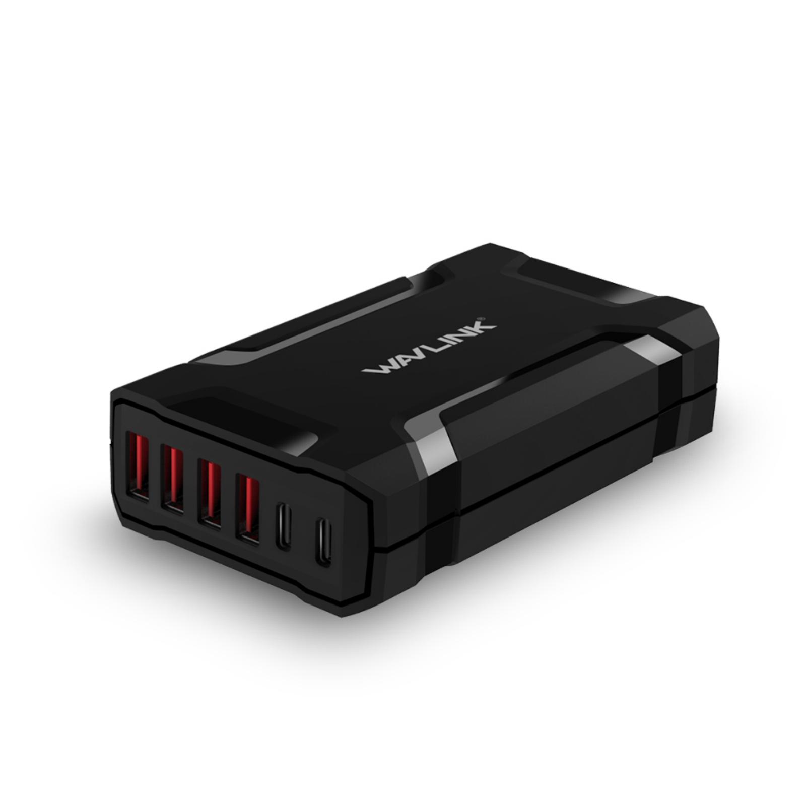 Wavlink 6-Port 60W/12A USB C Fast Charger, Transformer Design Desktop ...