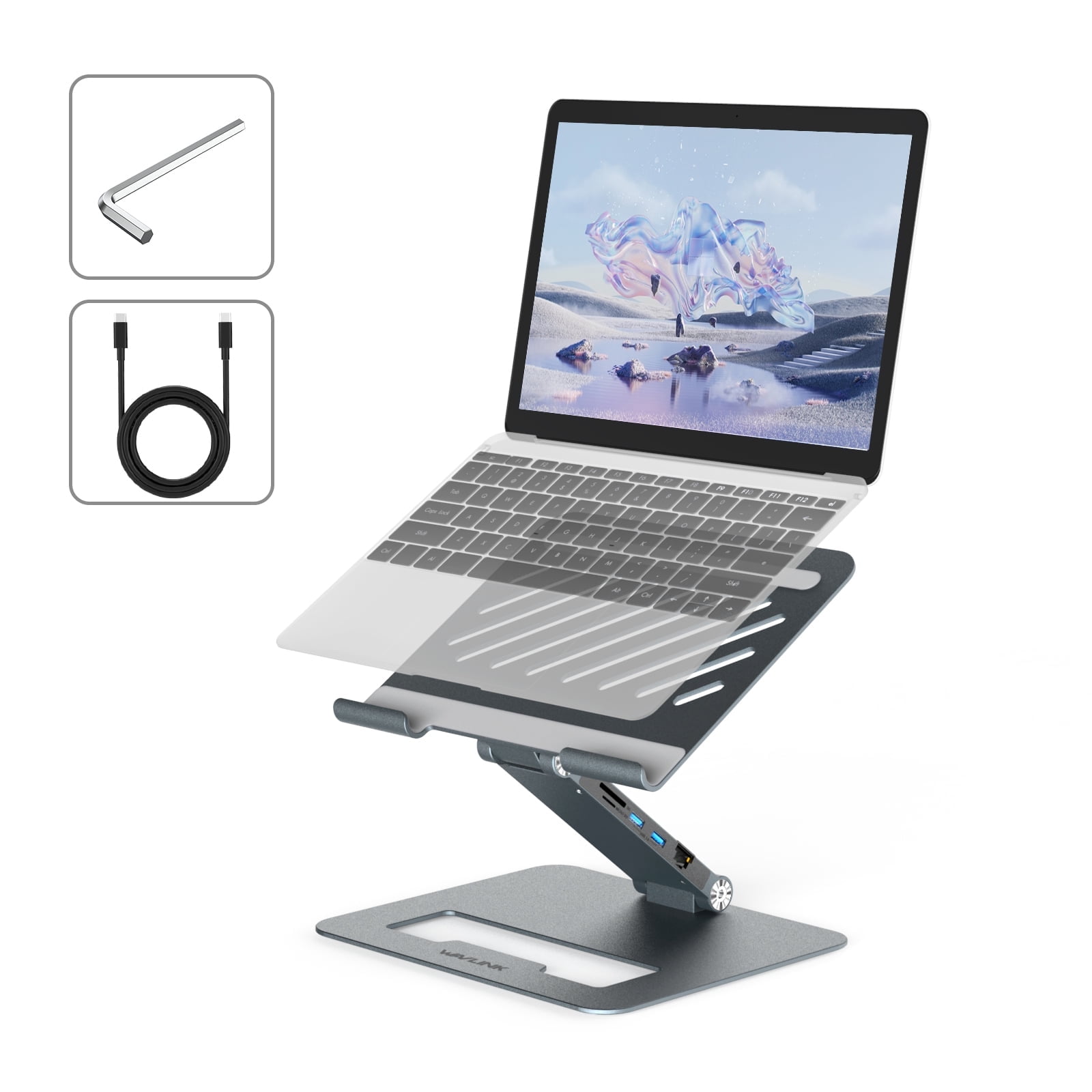 Wavlink Dual HDMI USB-C Docking Station with Stand, PD3.0, SD/TF, 2 USB ...
