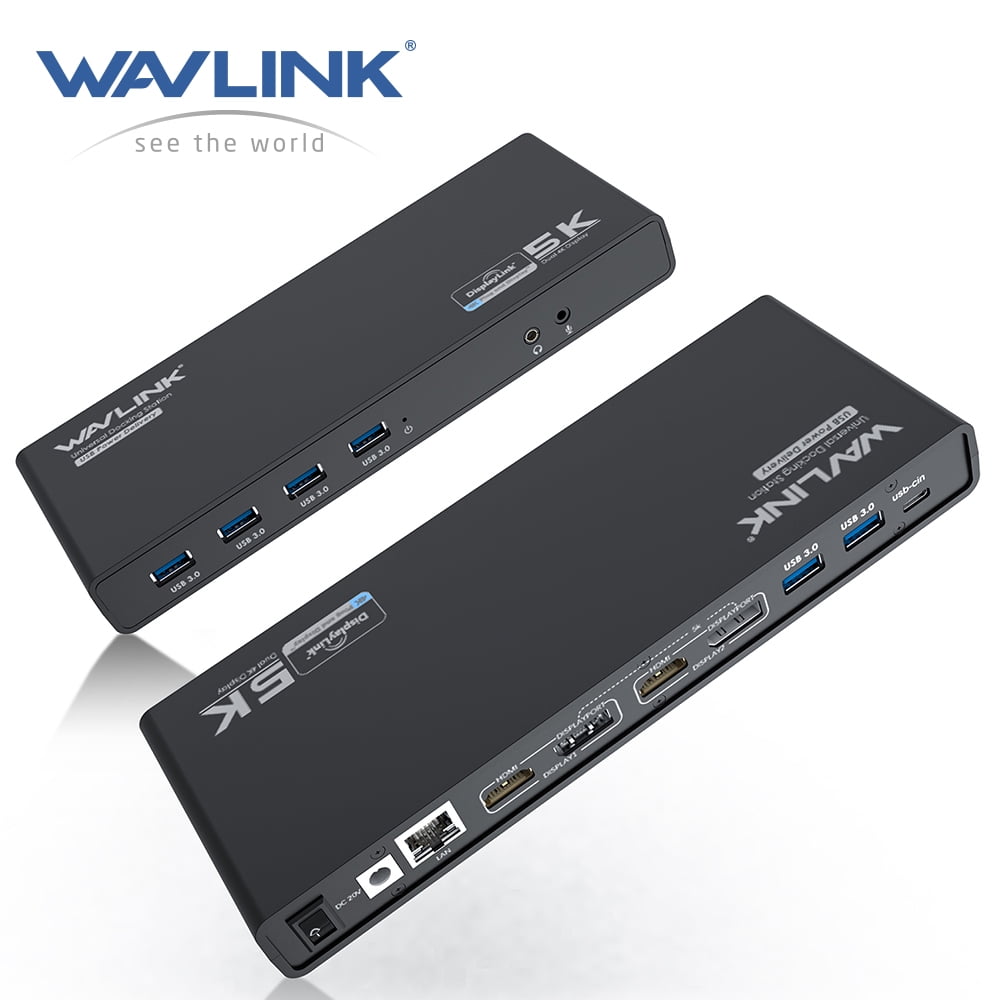 Wavlink USB C Dual 4K Docking Station with 65W Laptop Charging Ultra HD ...