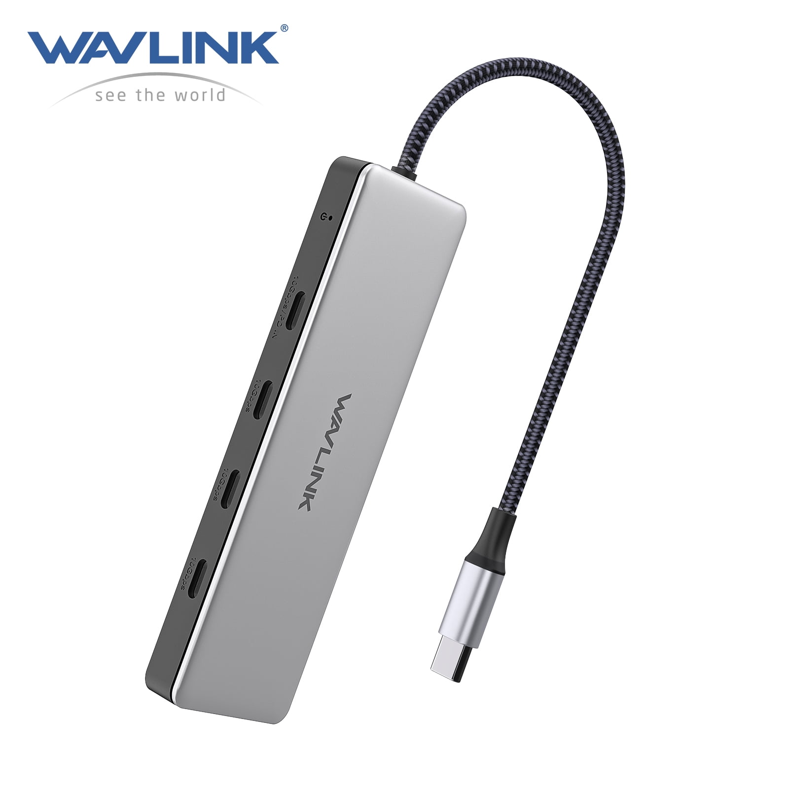 Wavlink USB C Hub, Aluminum USB 3.2 Gen 2 Hub 10Gbps with 4 USB C Data ...