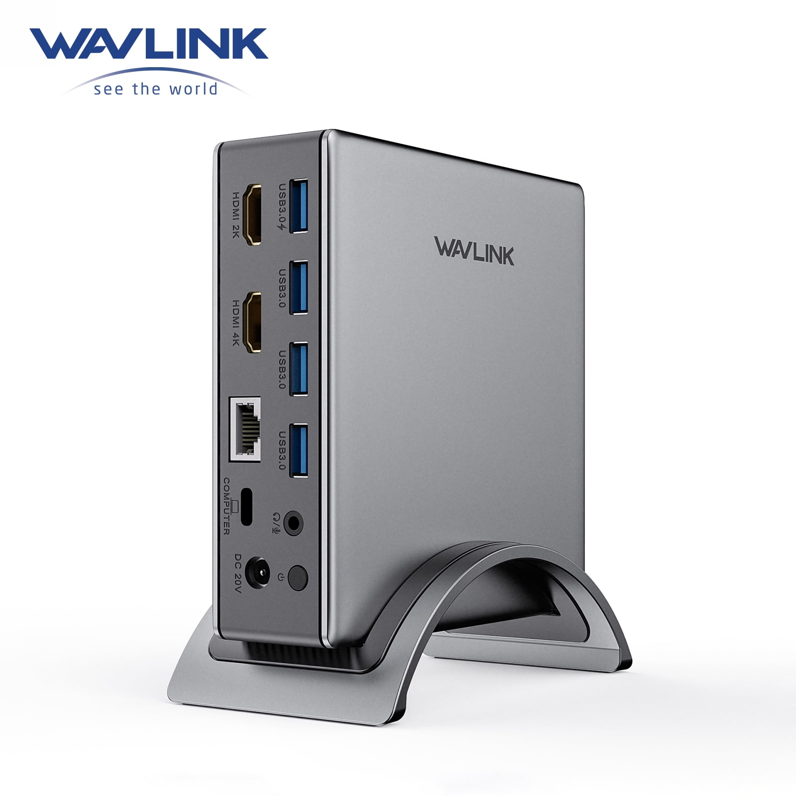 Wavlink USB3.0 Universal Docking Station, 10-In-1 2K Display Laptop Hub, Dual HDMI Monitor ...