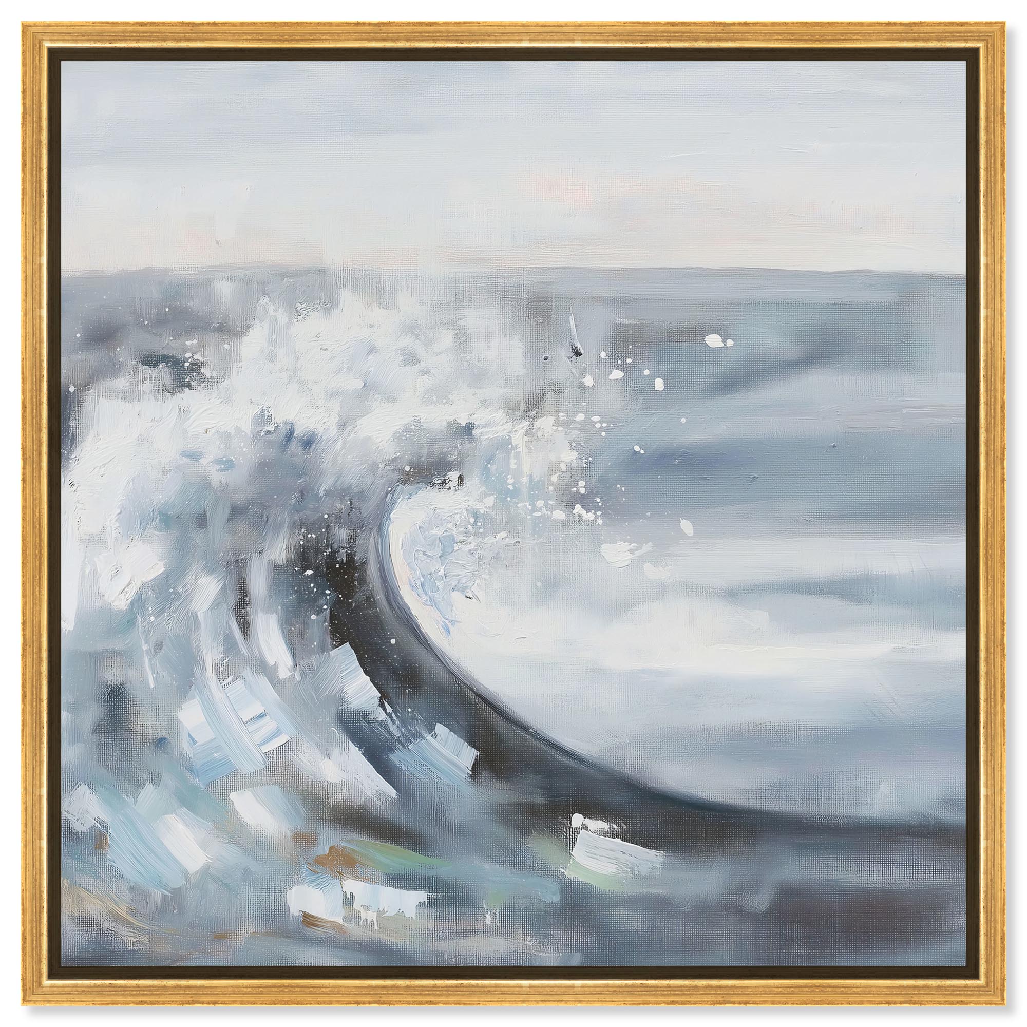 Wavora II Canvas Modern Beach Art by Art Remedy, Gold Frame, 24" x 24 ...