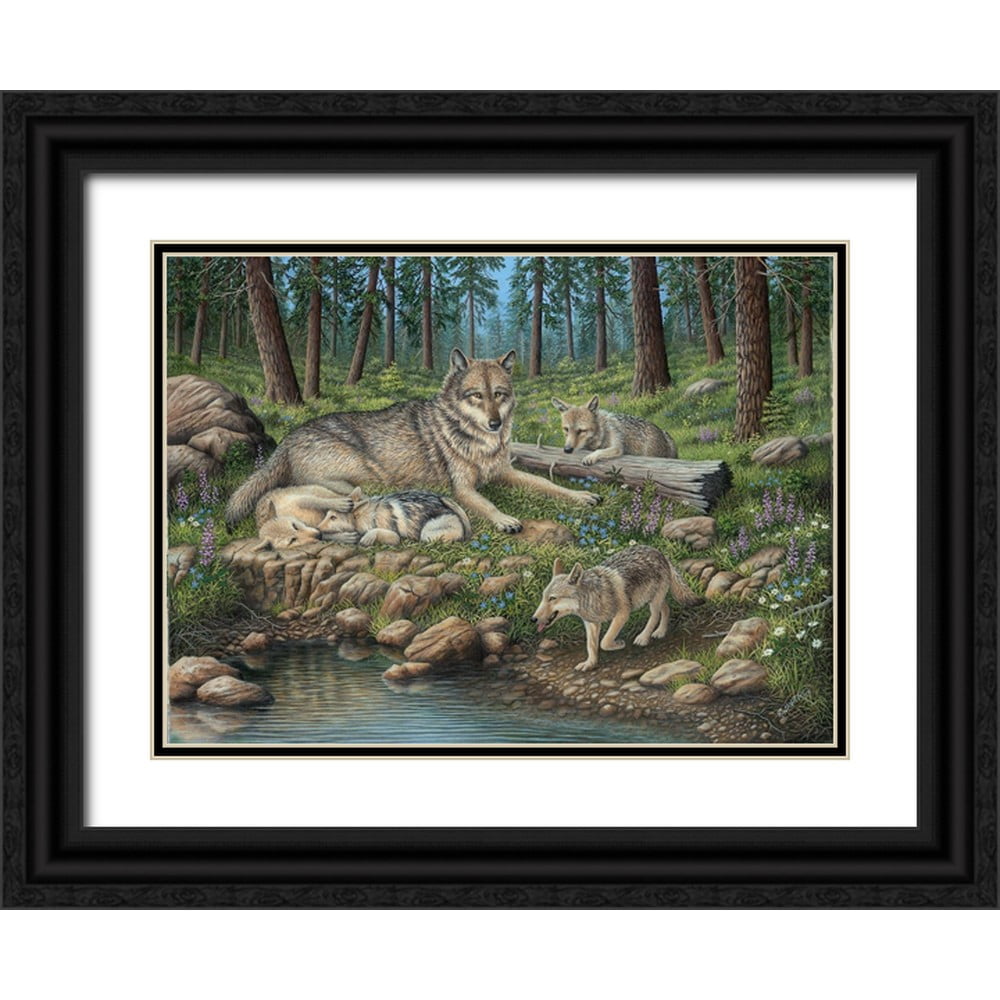 Wavra, Robert 14x11 Black Ornate Wood Framed with Double Matting Museum ...